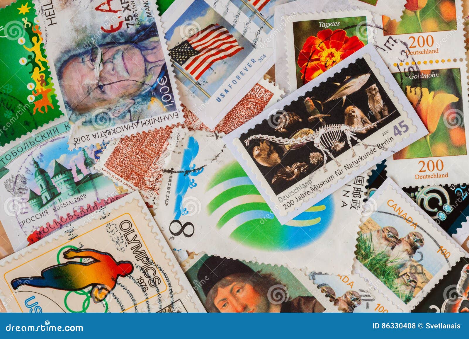 Old Random Used Postage Printed Stamps from Various Countries and ...