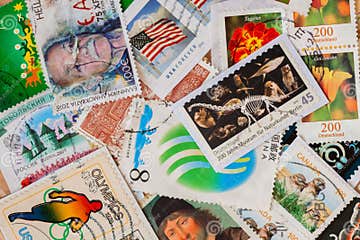 Old Random Used Postage Printed Stamps from Various Countries and ...