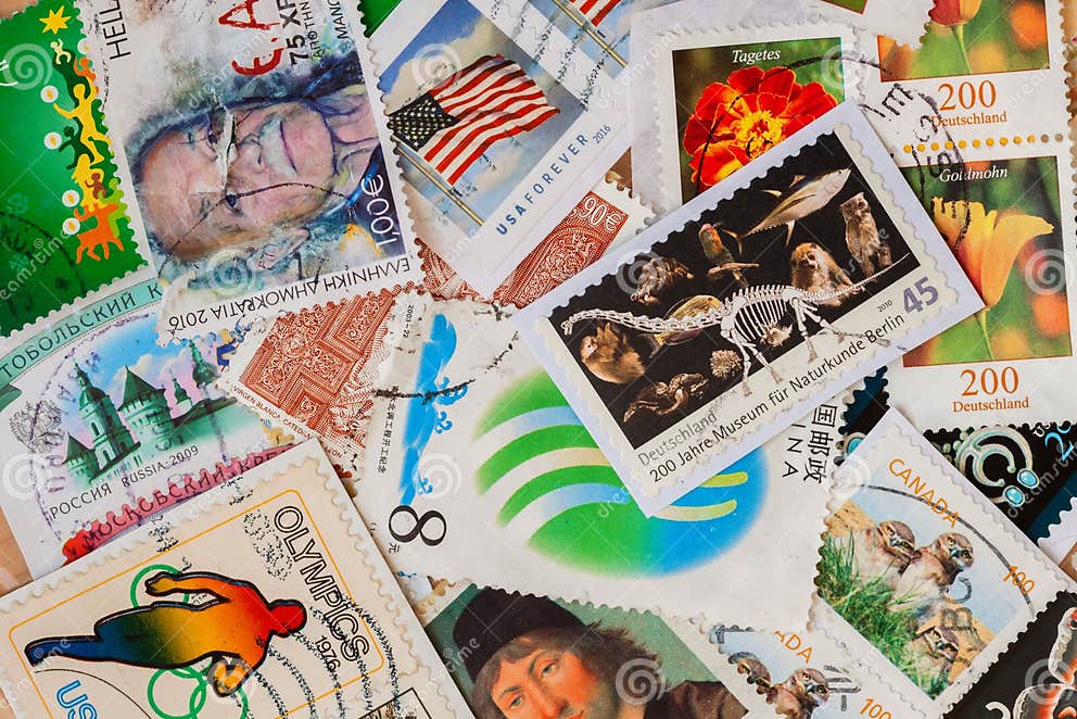 Old Random Used Postage Printed Stamps from Various Countries and ...