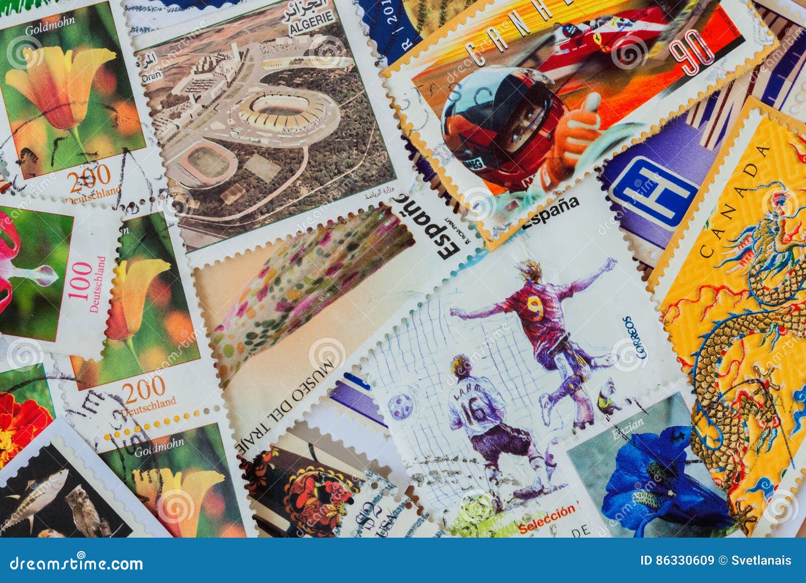 Old Random Used Postage Printed Stamps from Various Countries and ...