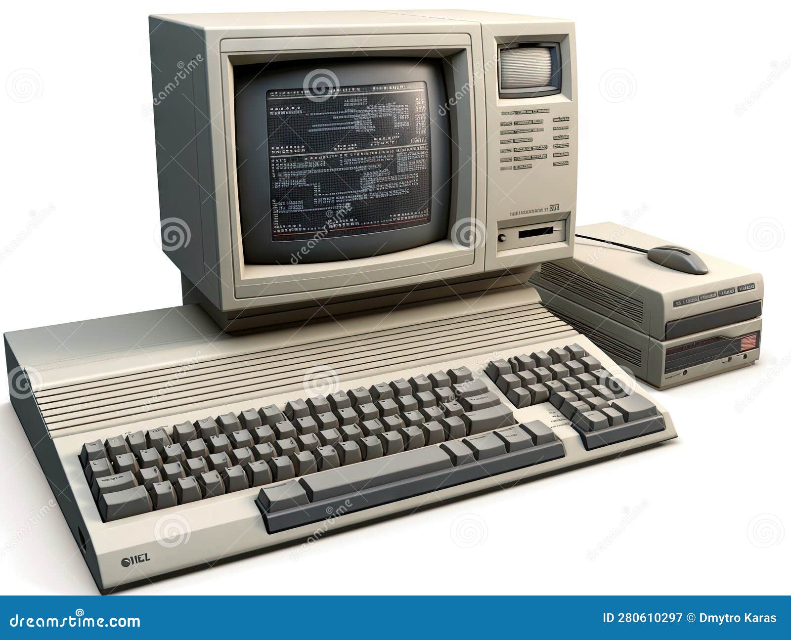 Old Rare Computer Isolared. Stock Illustration - Illustration of ...