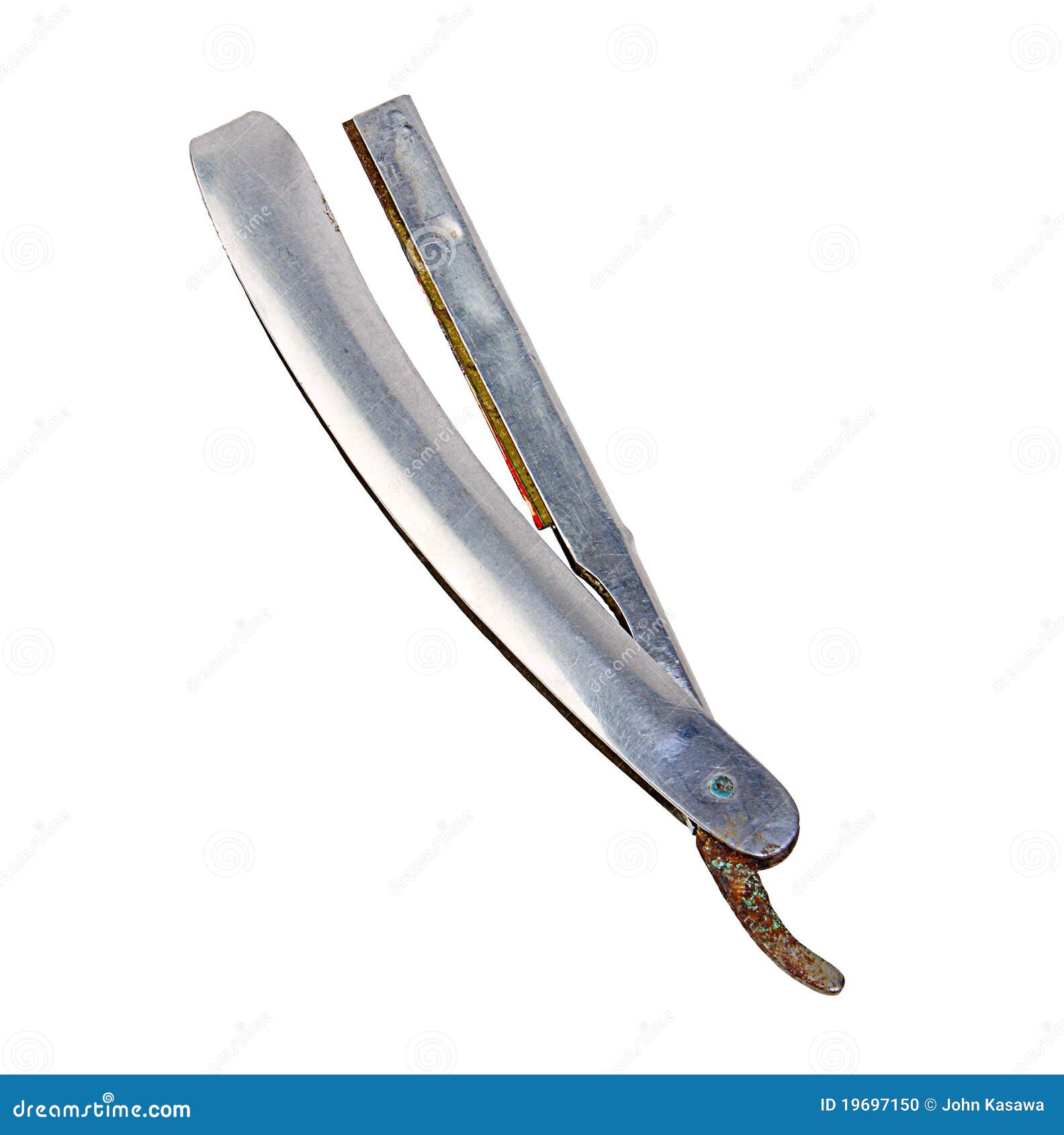 Old Silver Razor Isolated on White Stock Photo - Image of fashioned ...