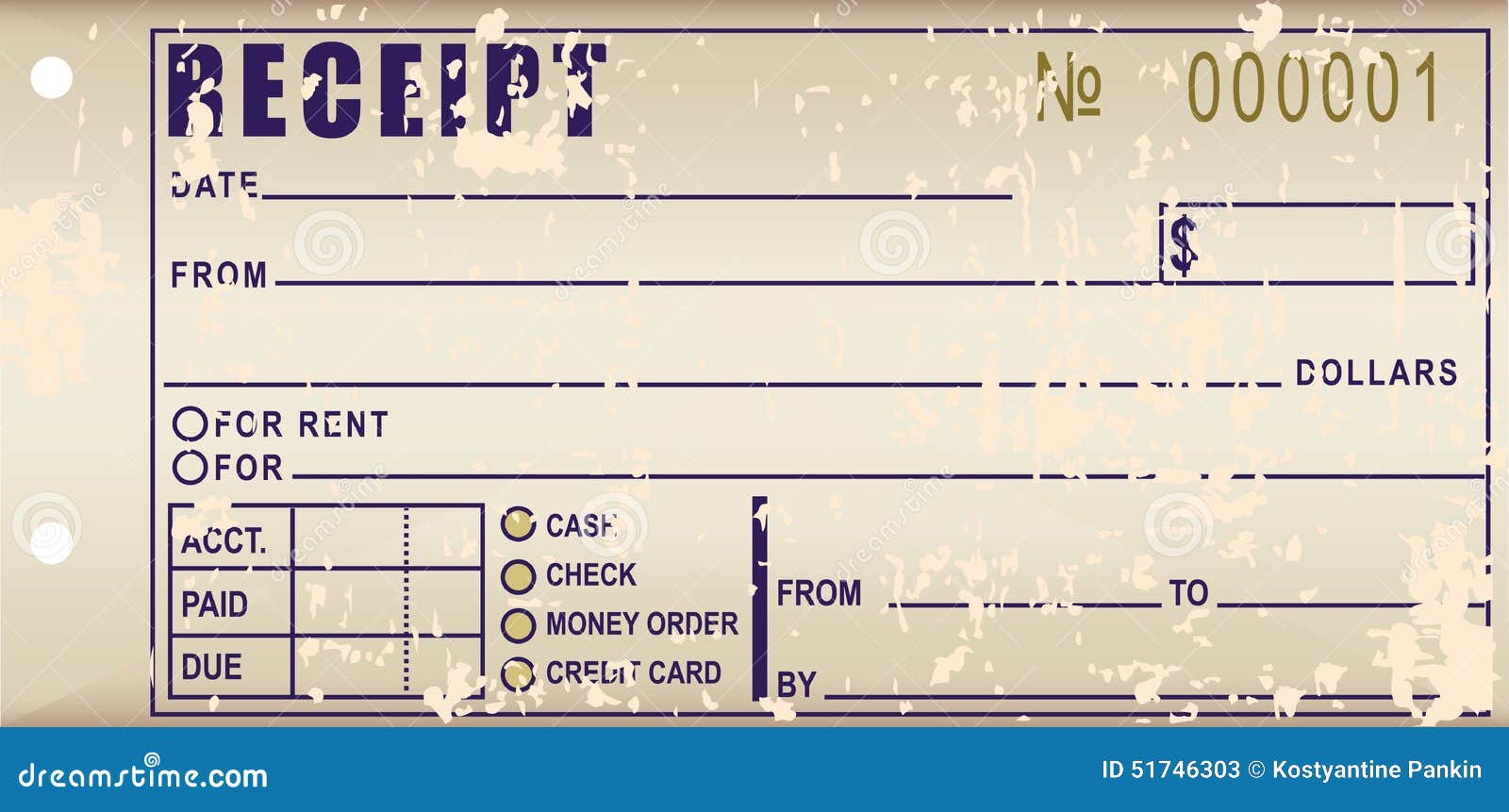 Old receipt stock illustration. Illustration of dollar - 51746303