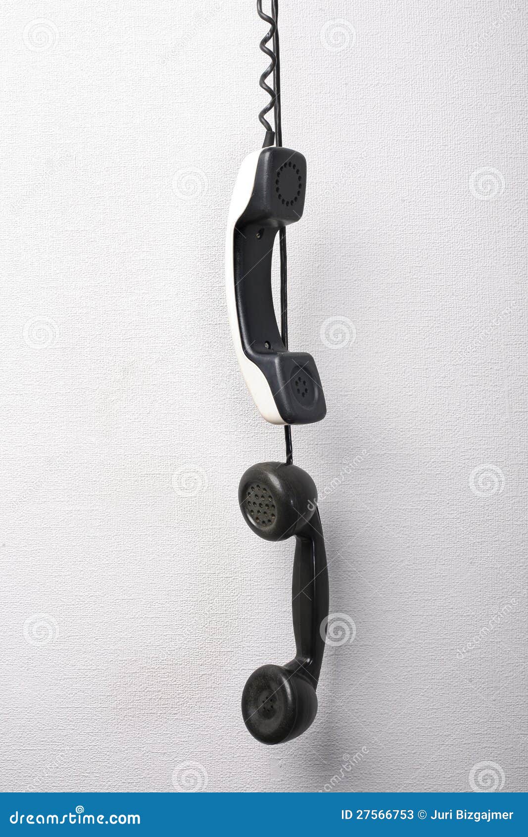 Old Receivers Hanging on Wire Stock Image - Image of call ...
