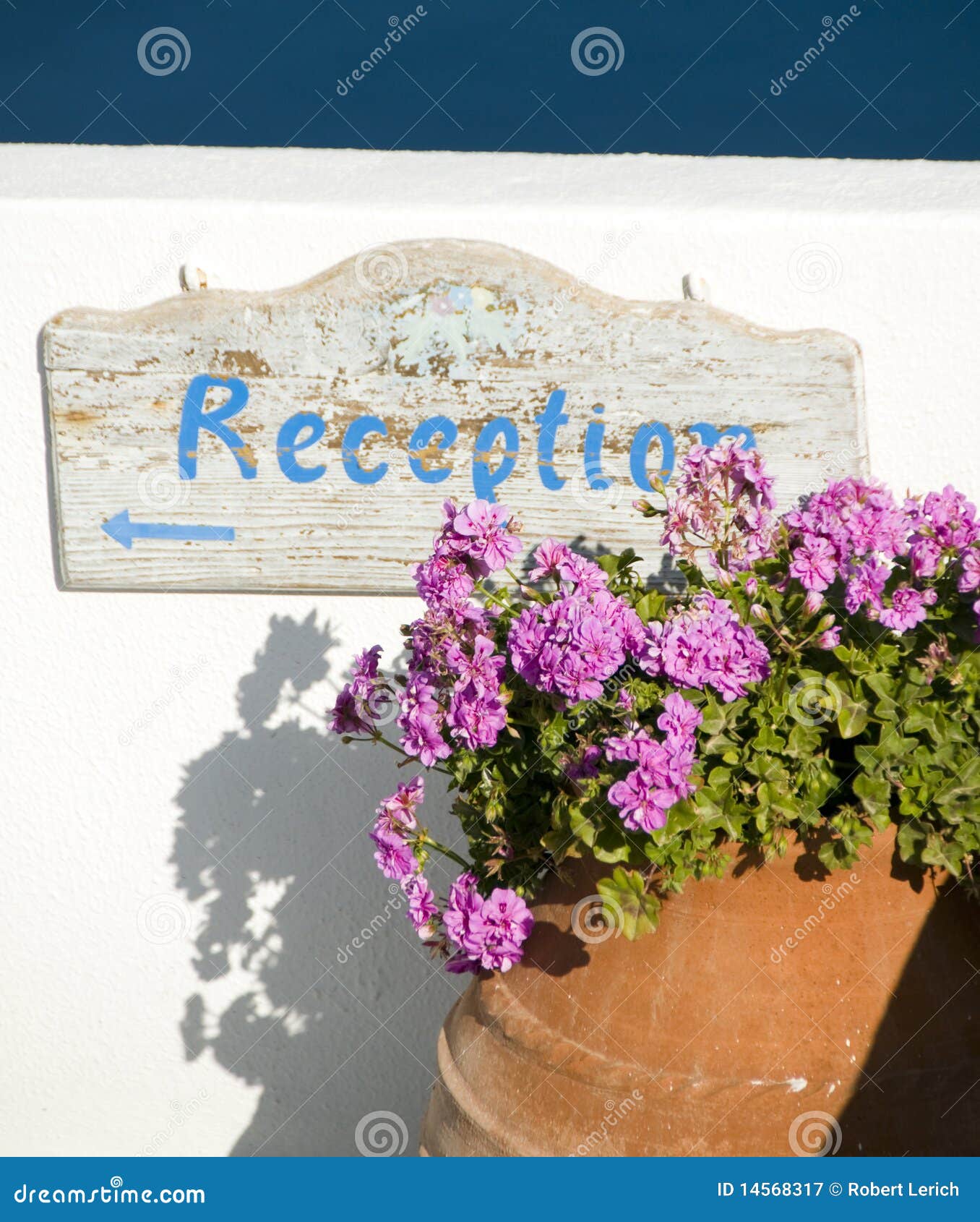 Old Reception Sign in the Greek Islands Stock Image - Image of typical ...