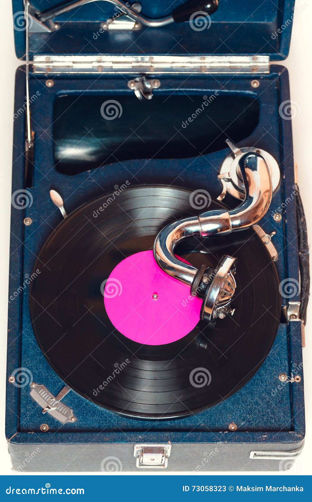 Old Record Player Gramophone Stock Image - Image of listen, history ...