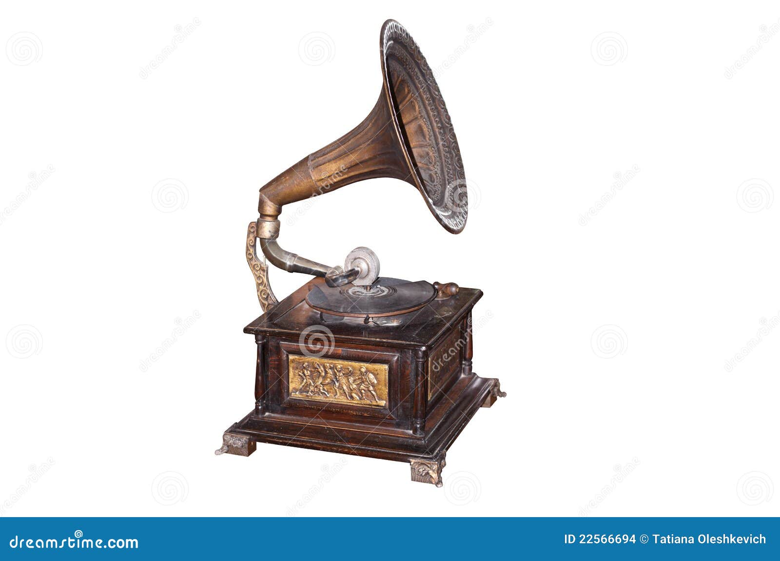 Old Record Player Over White Background Stock Photo - Image of ...