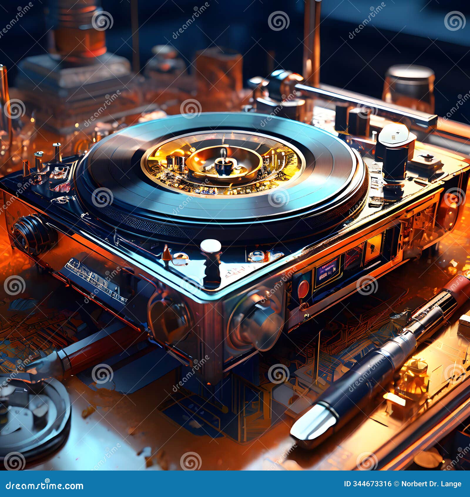 Old Record Player Scans, Ai-generatet Stock Illustration - Illustration ...