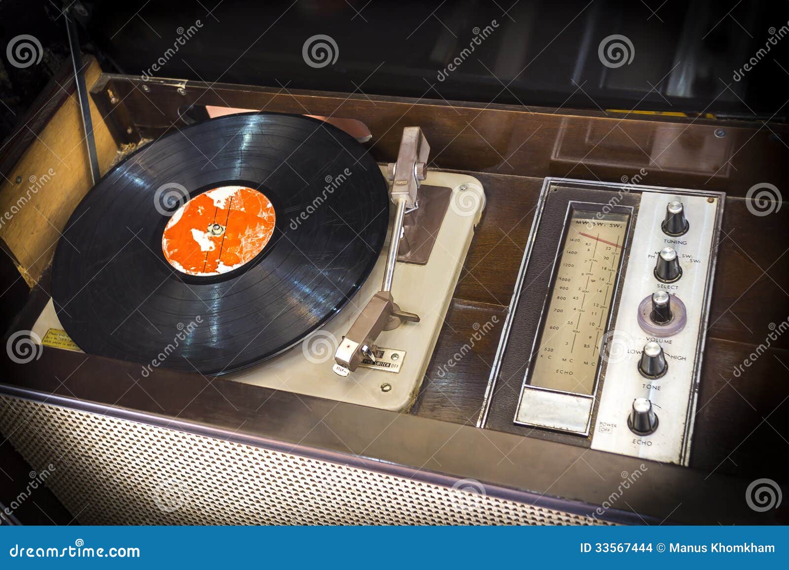 Old record player stock photo. Image of disc, design - 33567444