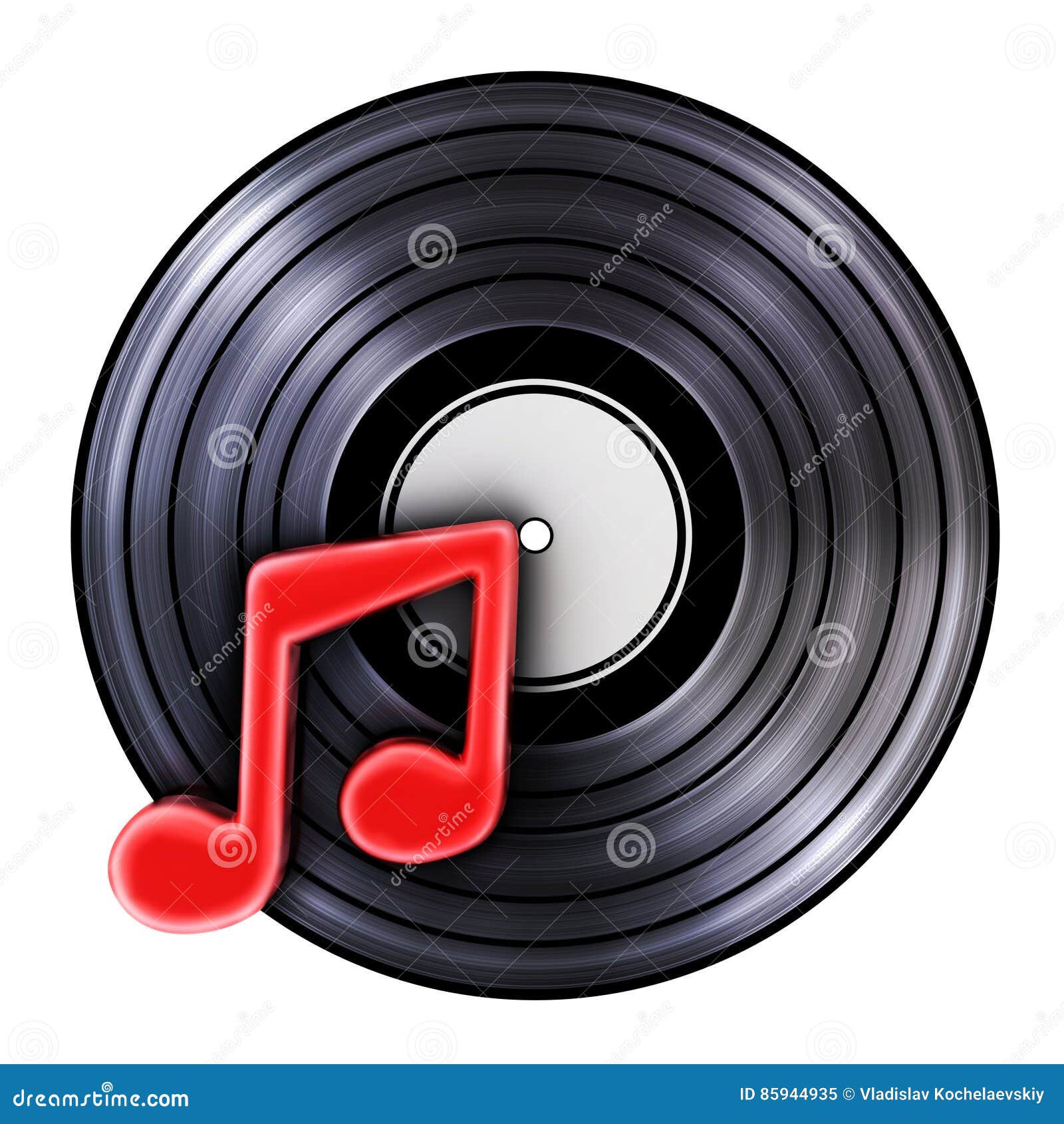 Old Record and Symbol Music Stock Illustration - Illustration of audio ...