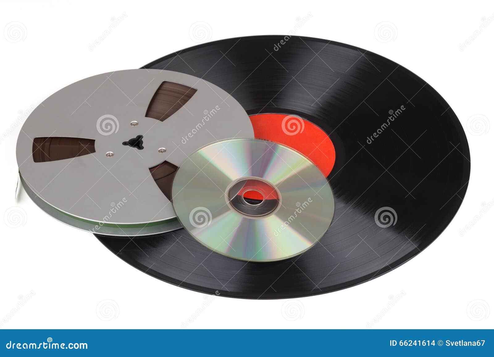 Old Record, Tape Reel with a Music CD Stock Photo - Image of vintage ...