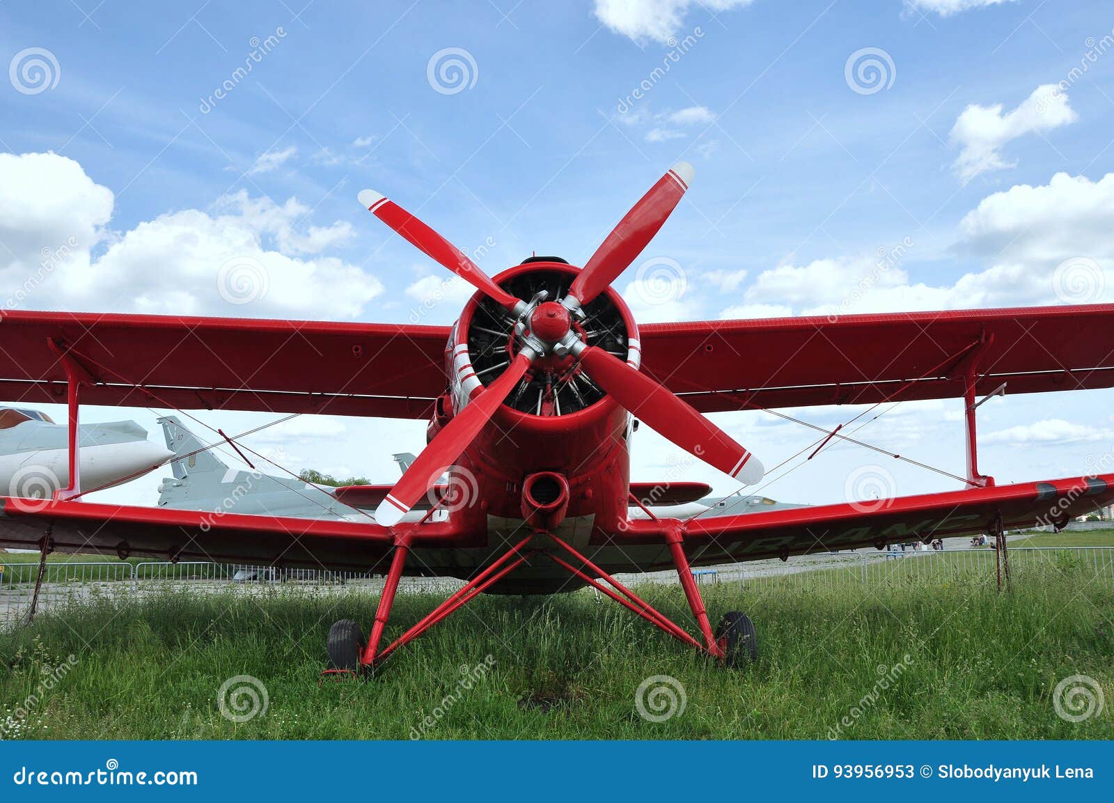 Old red airplane editorial stock photo. Image of kiev - 93956953