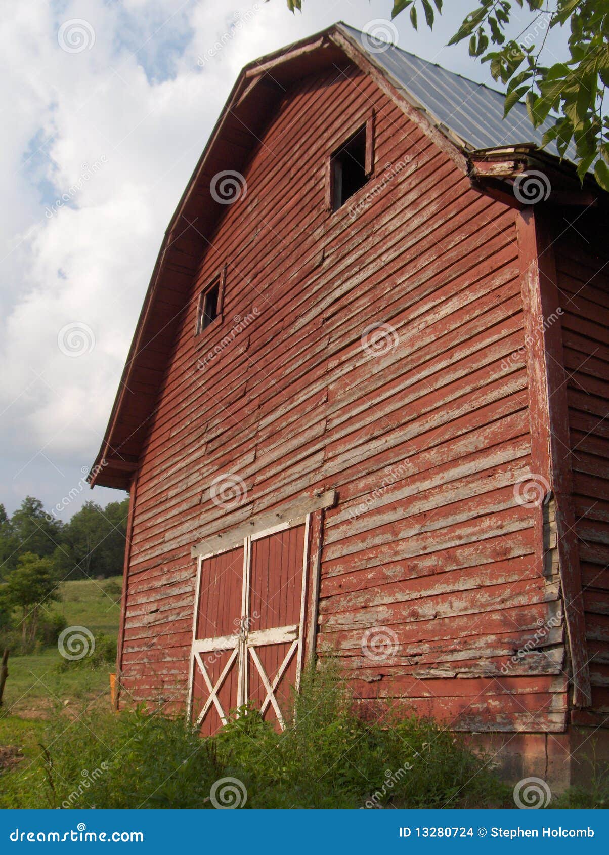 Old Red Barn stock photo. Image of farm, primitive, garden - 13280724