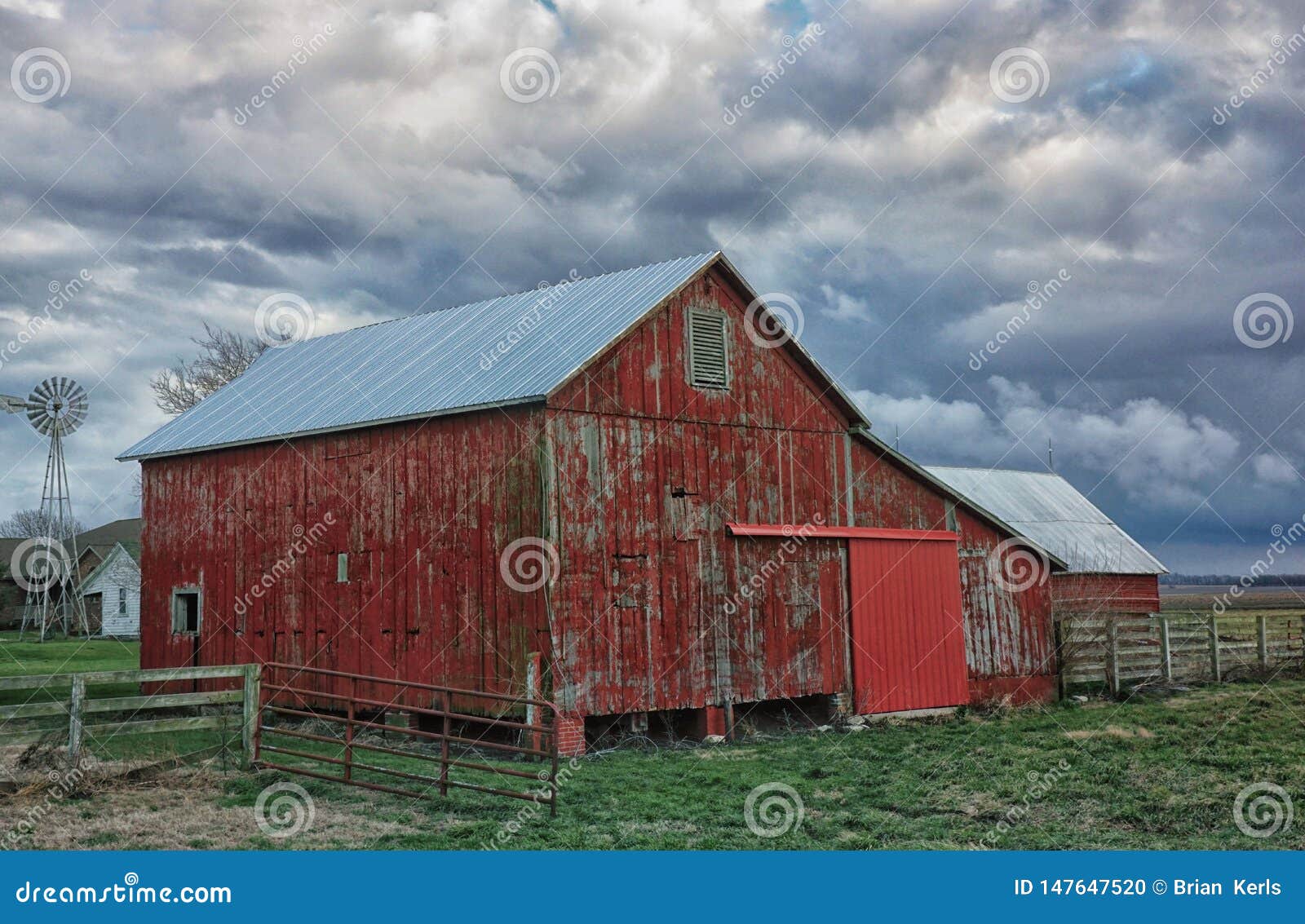 Old Red Barn stock photo. Image of wood, clouds, farm - 147647520