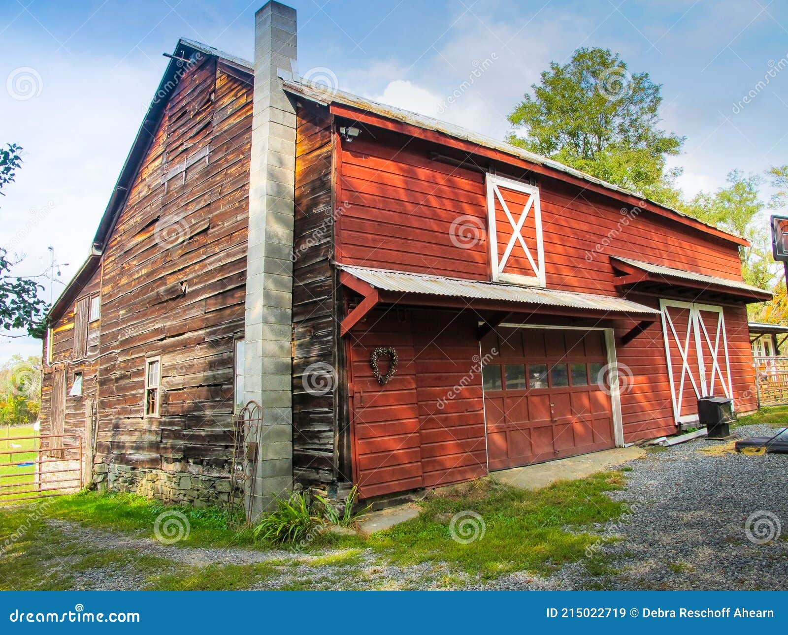 Old Red Barn on a farm stock image. Image of design - 215022719