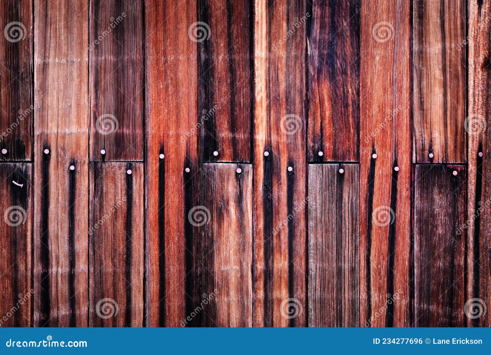 Old Red Barn Wooden Wall Background Texture with Nails Stock Photo ...
