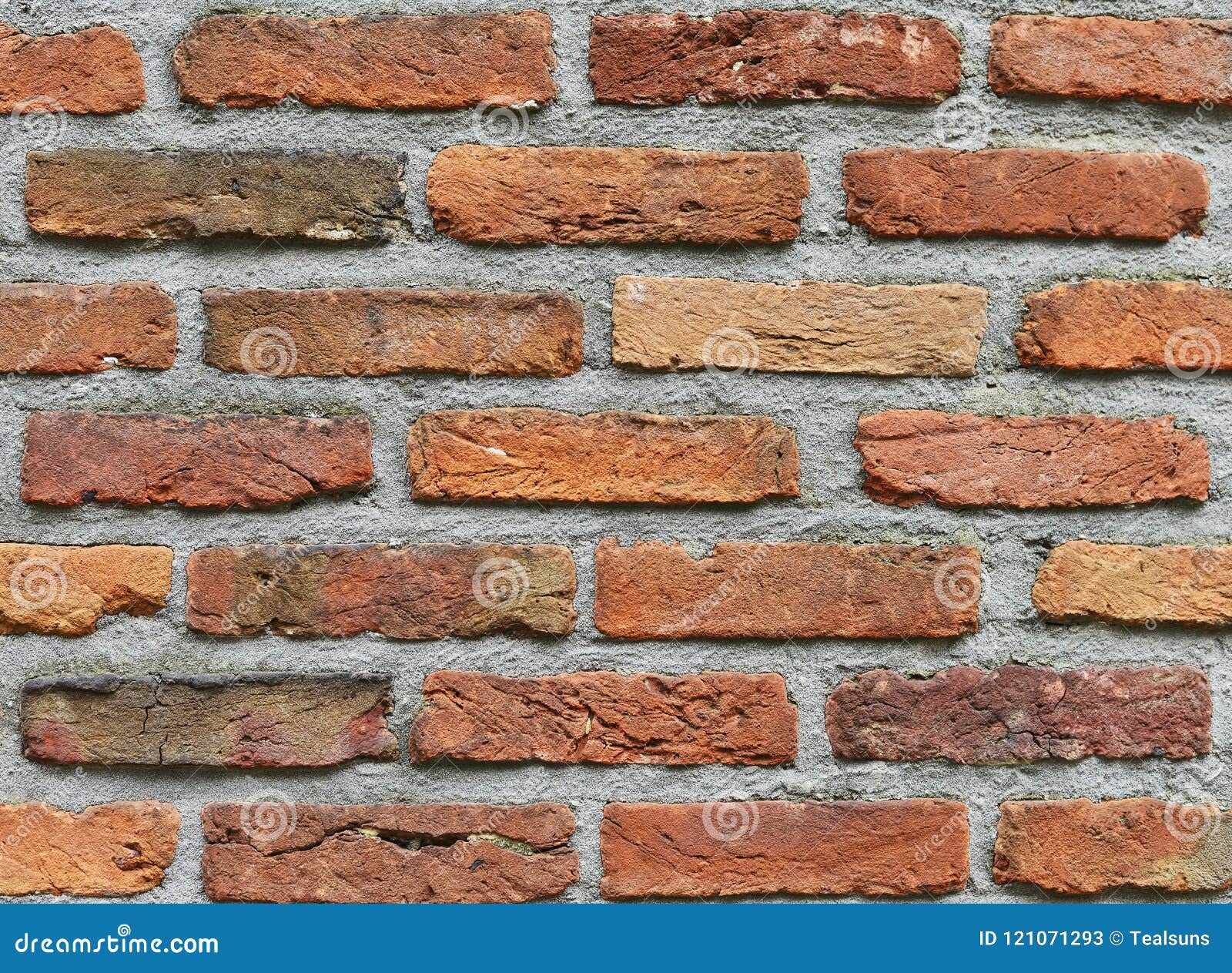 Old Red Block and Concrete Wall Texture Stock Image - Image of block ...