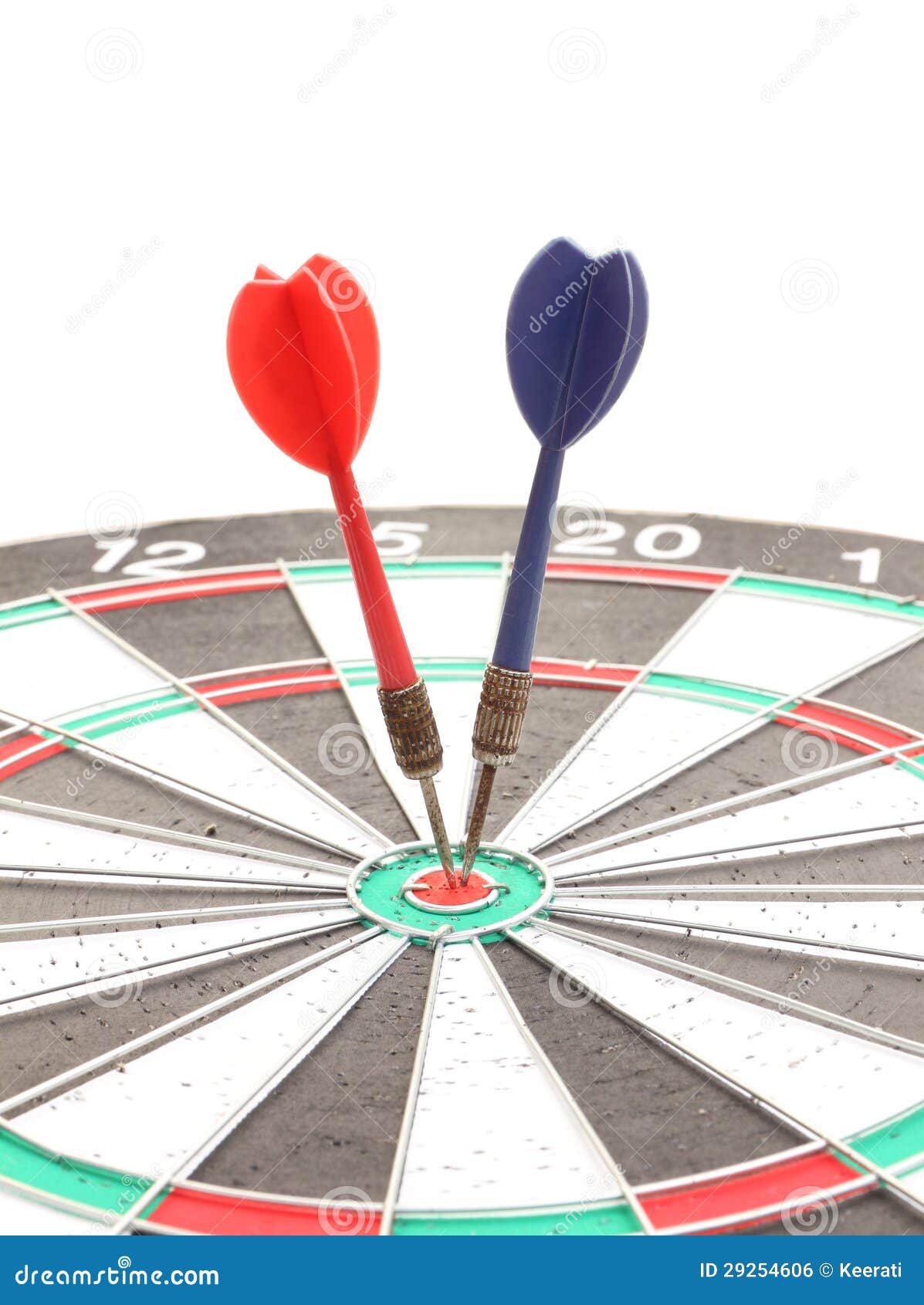 Old Red and Blue Dart Point To Target Stock Photo - Image of sport ...