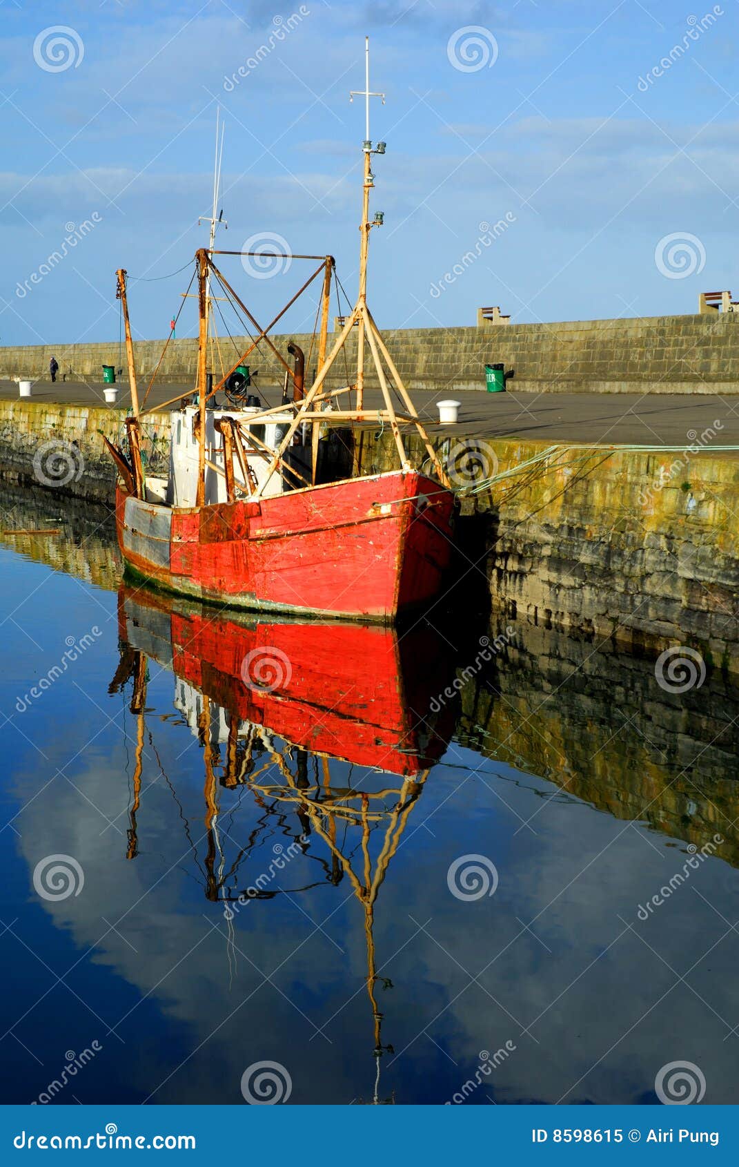 Old Red Boat in Howth Harbor, Dublin, Ireland Stock Image - Image of ...