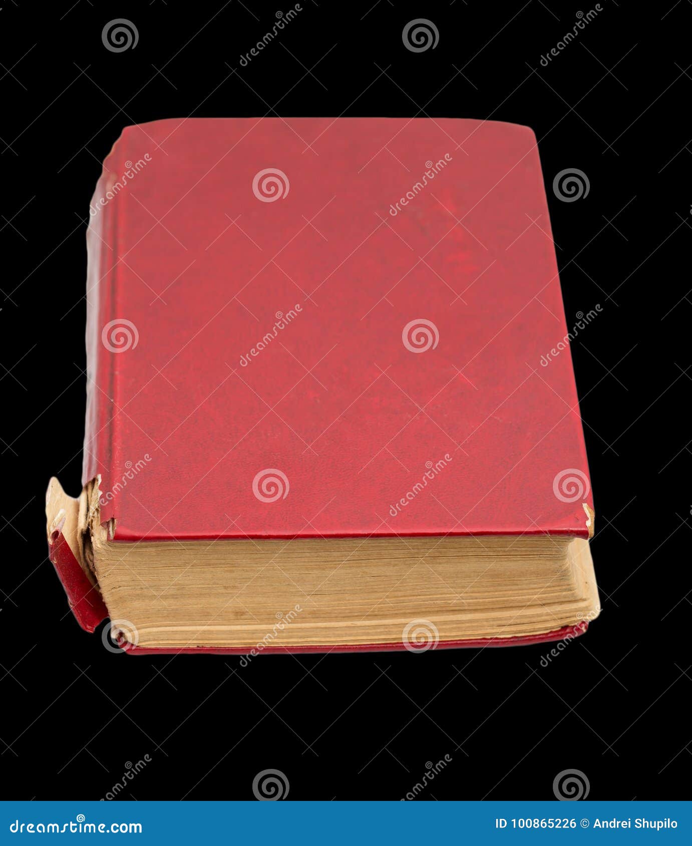 Old Red Book on a Black Background Stock Photo - Image of macro ...
