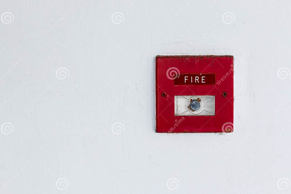 Old red box fire alarm stock photo. Image of alarm, emergency - 47120968