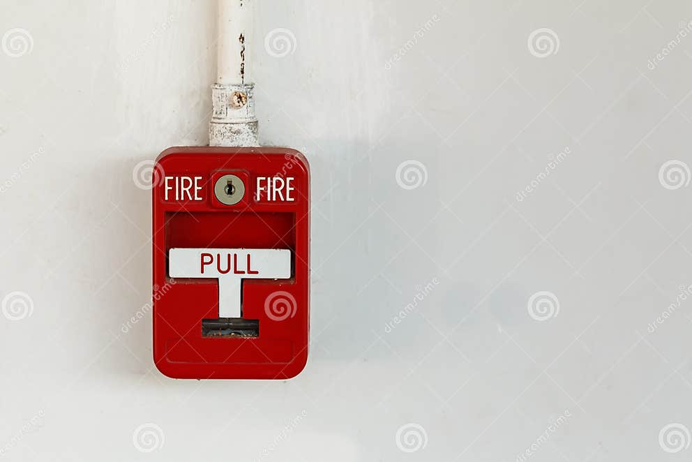 Old red box fire alarm stock photo. Image of industrial - 49138790