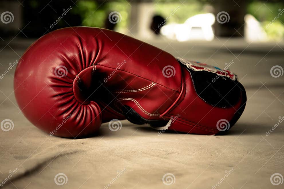 Old red boxing gloves stock image. Image of health, gloves - 94778459