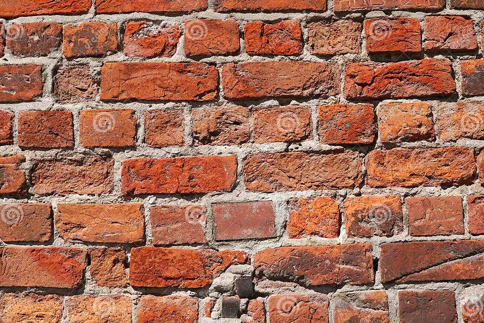 Old red brick brick wall stock image. Image of concrete - 250522341