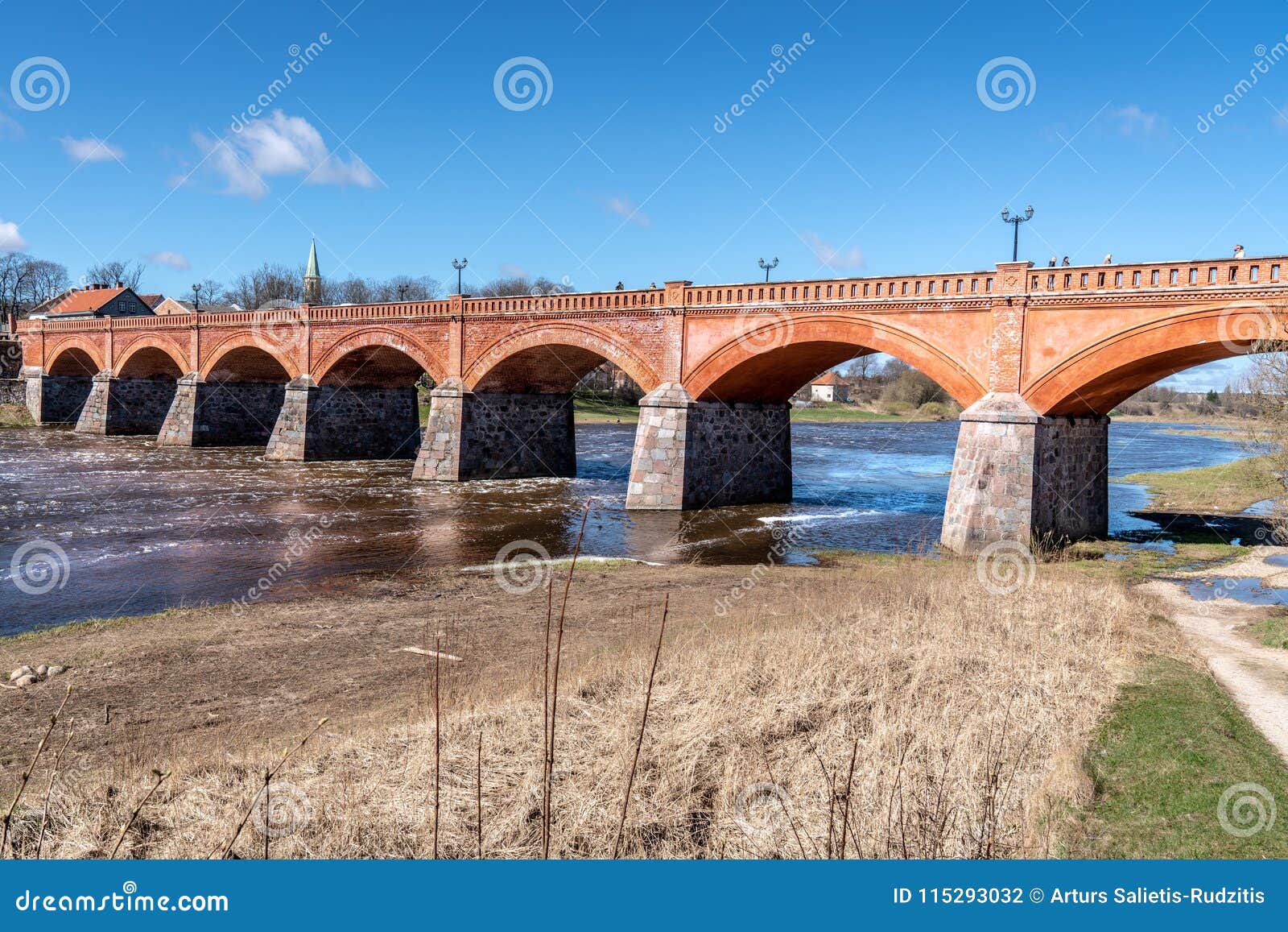 Old Red Brick Bridge on River Stock Photo - Image of brick, river ...