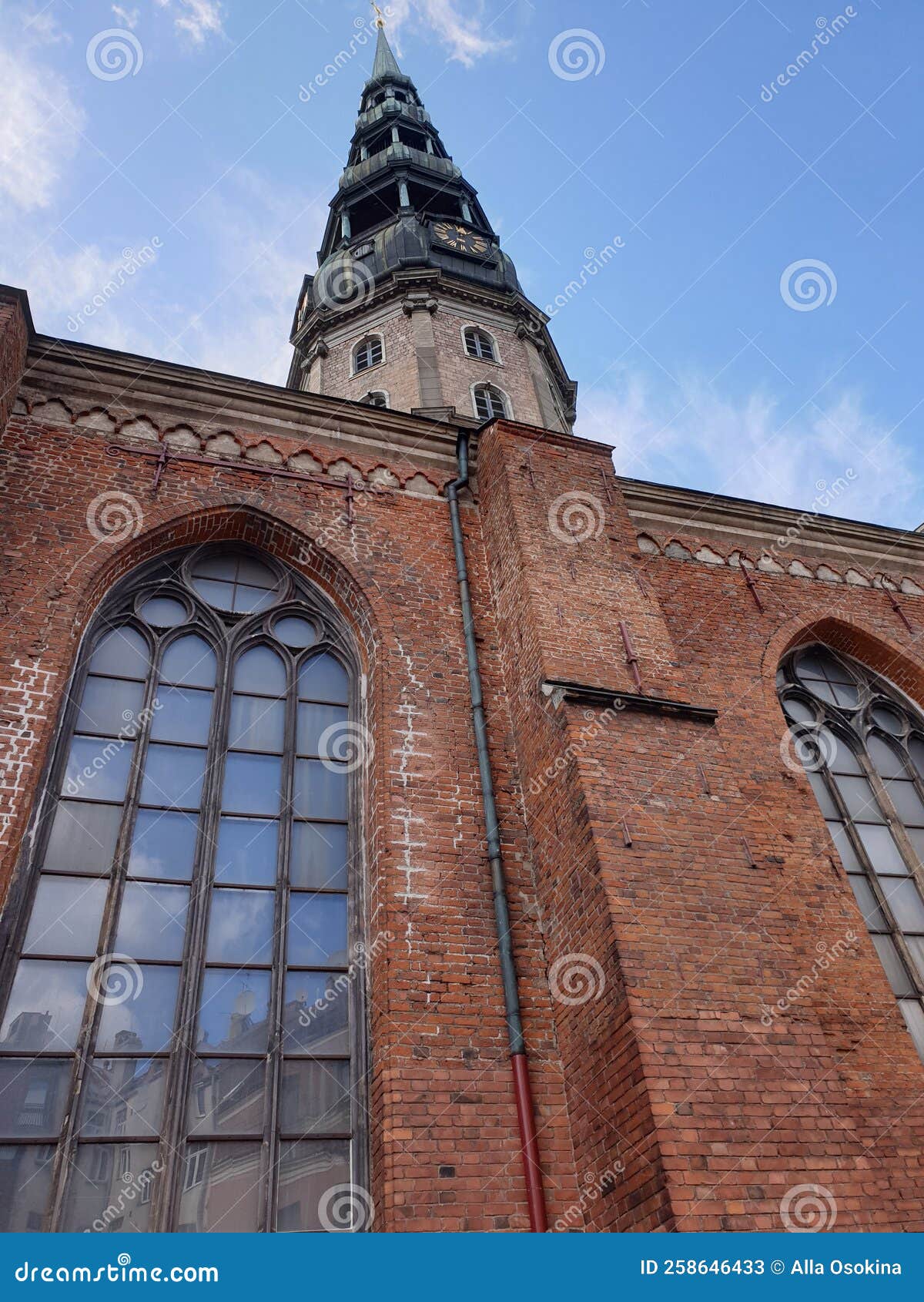 Old Red Brick Church in Ria Latvia Stock Image - Image of latvia ...