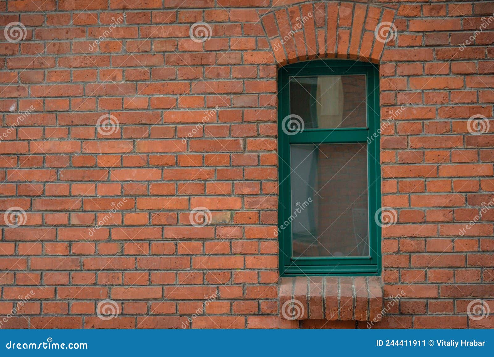 Old Red Brick City Blind Wall with Window Stock Image - Image of ...