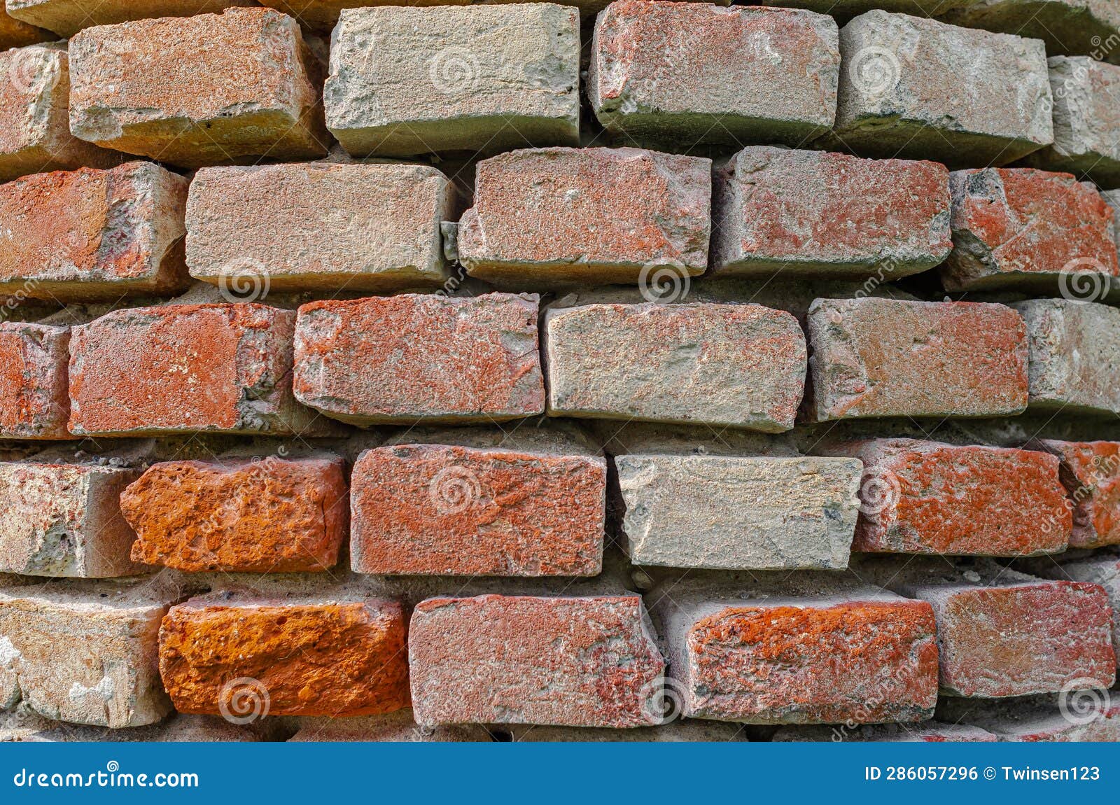 Old Red Brick Column, Weathering Cement between Bricks Stock Photo ...
