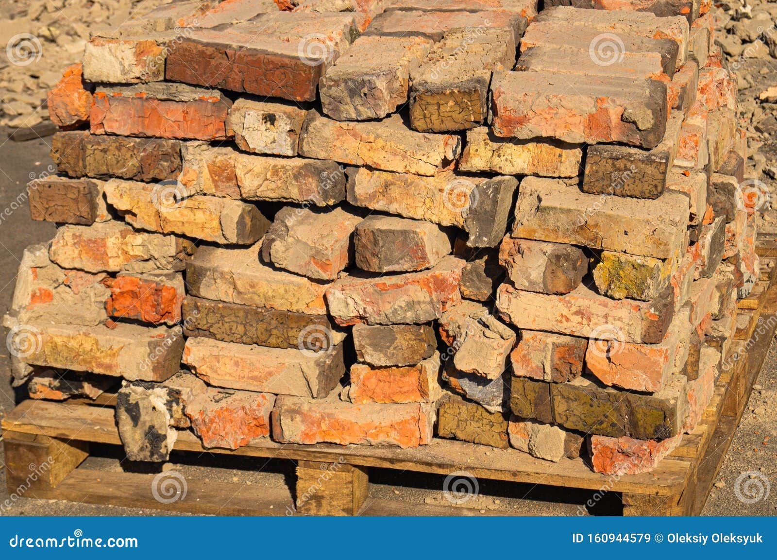 Old Red Brick. Construction Garbage. Background and Texture Destruction ...