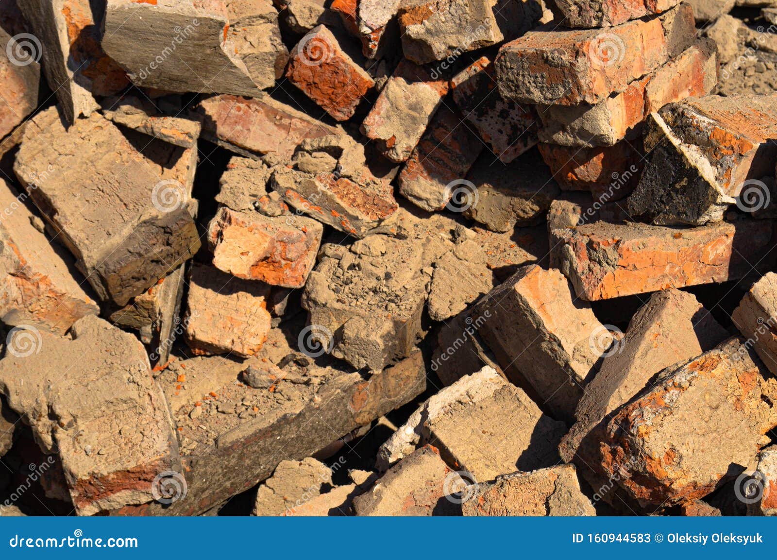 Old Red Brick. Construction Garbage. Background and Texture Destruction ...