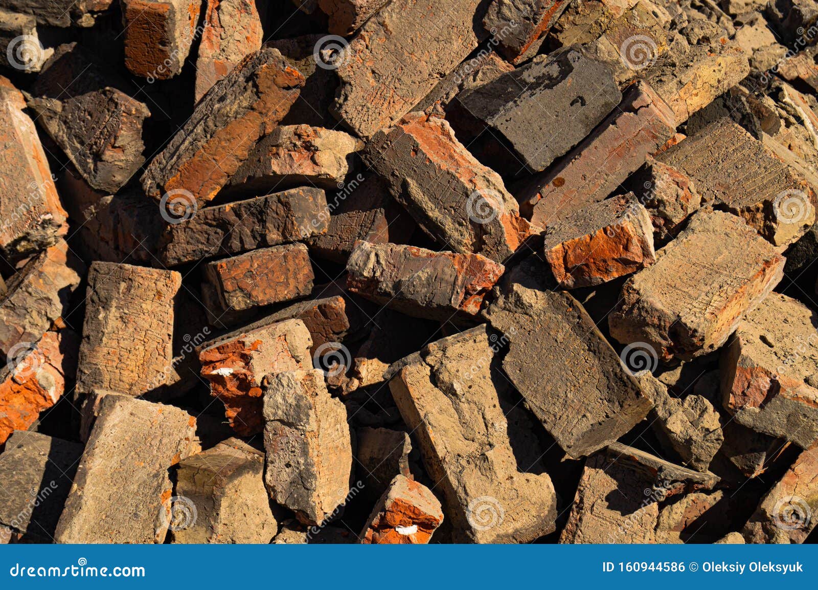 Old Red Brick. Construction Garbage. Background and Texture Destruction ...