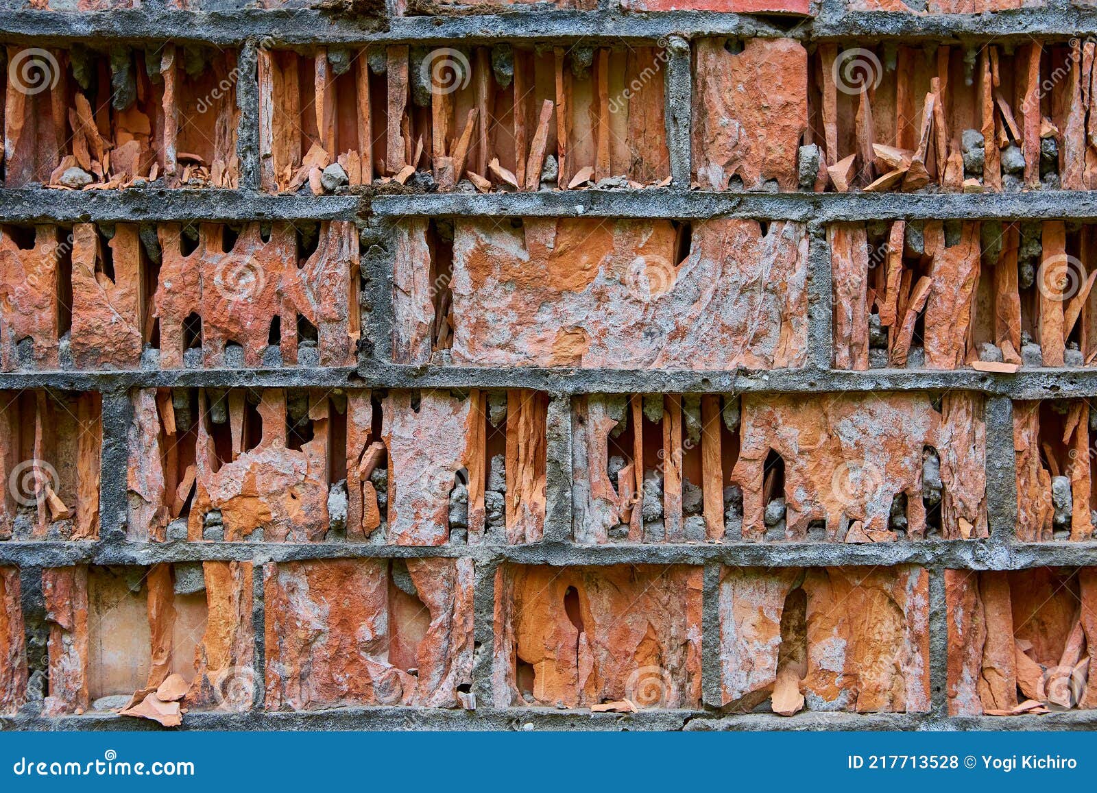 Old Red Brick Destroyed by Erosion Weathering and Eolation Stock Photo ...