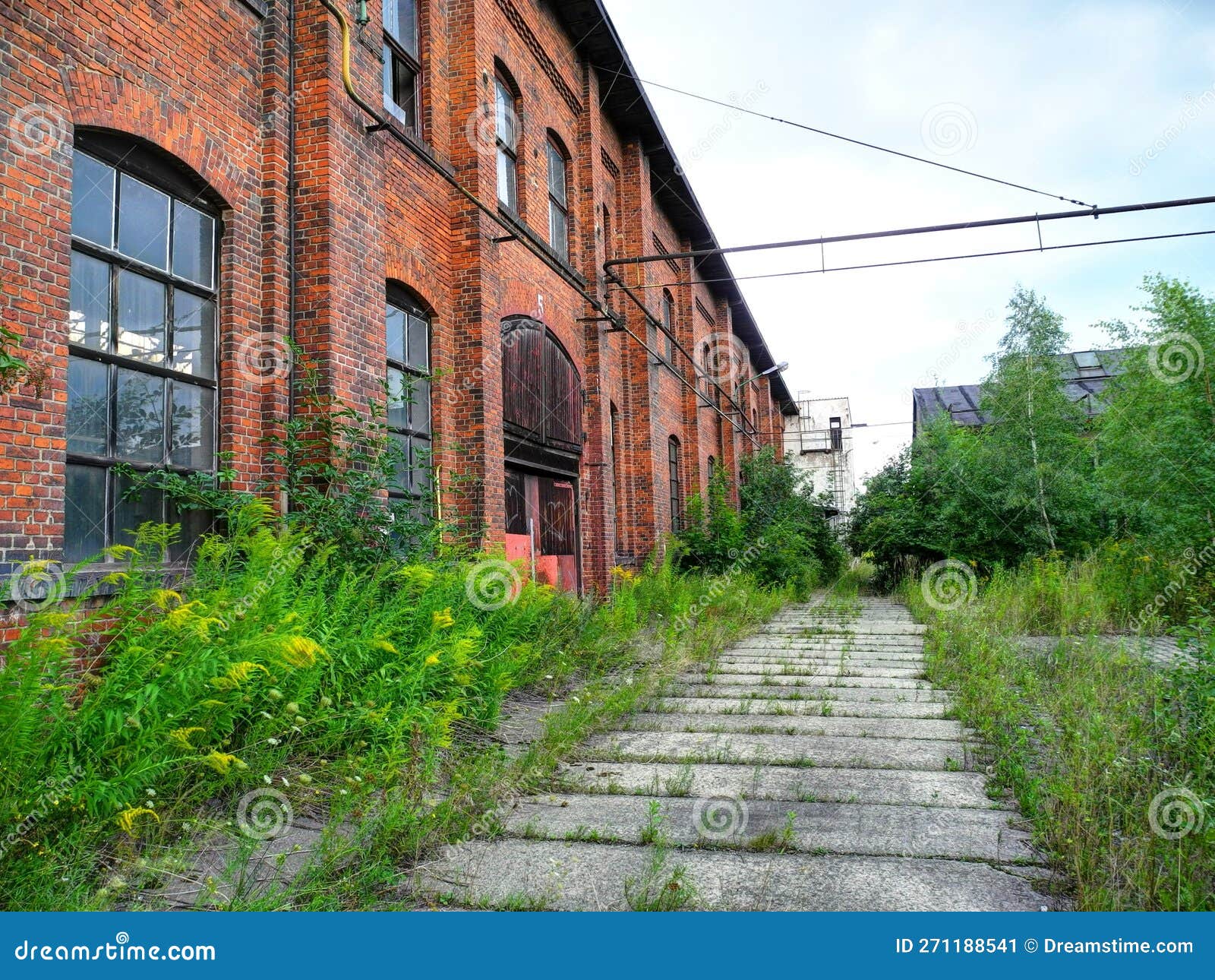 Old Red Brick Factory Building Stock Image - Image of extreme, people ...