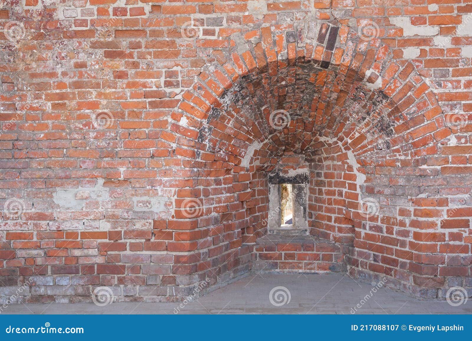 The Old Red Brick Fortress is Undergoing Restoration Work. Stock Image ...