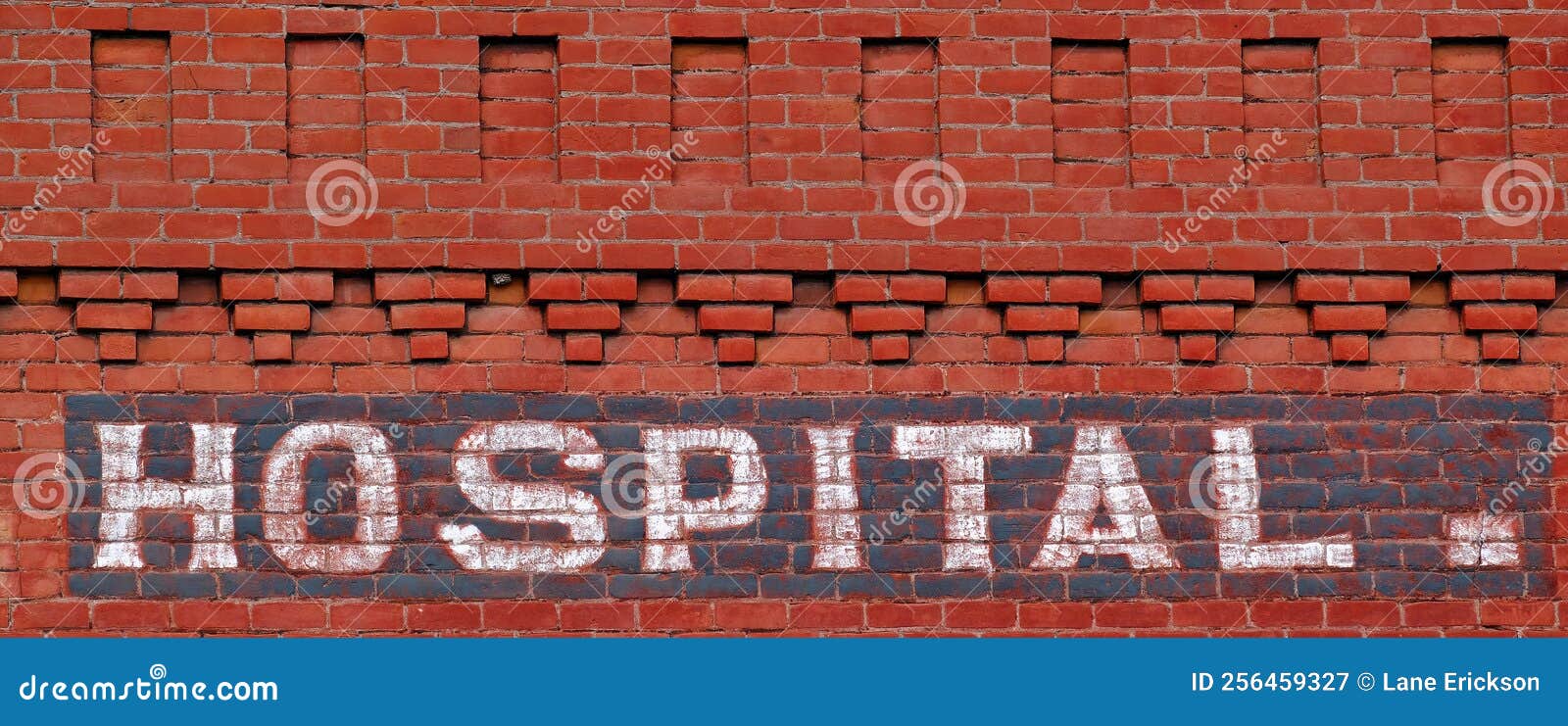 Old Red Brick Hospital Building in Old Town Stock Image - Image of ...