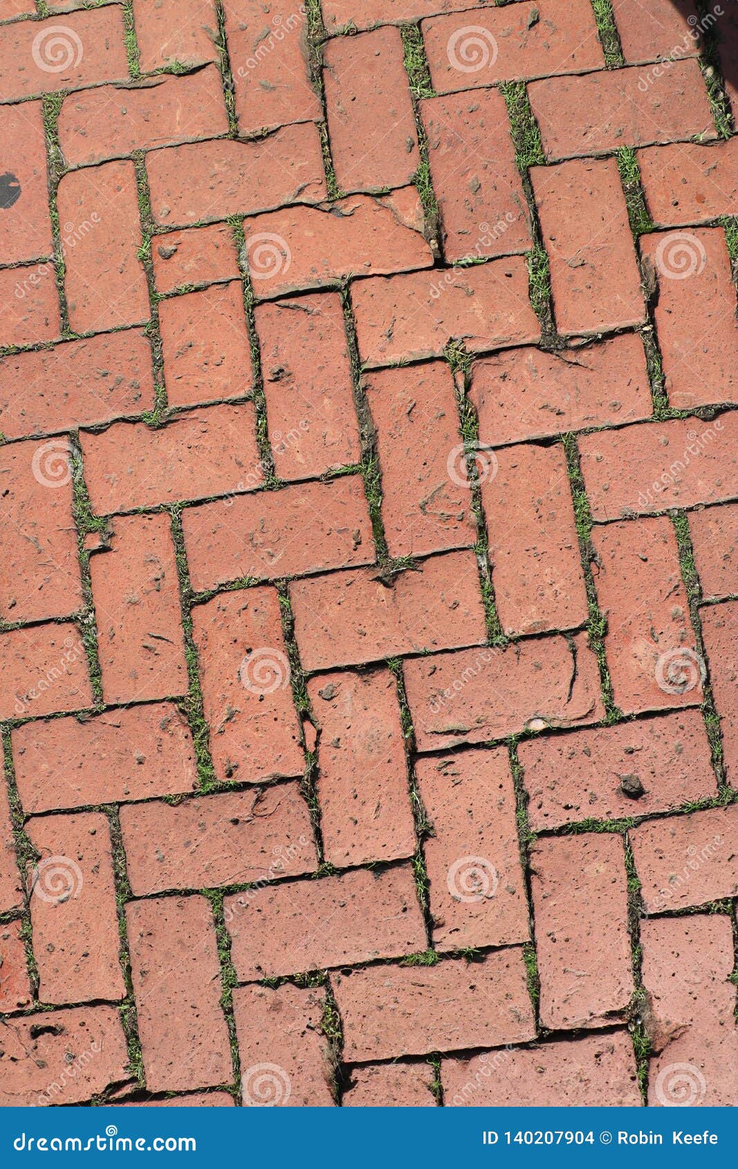 Old Red Brick Make an Angled Pathway and Fill the Screen Stock Photo ...