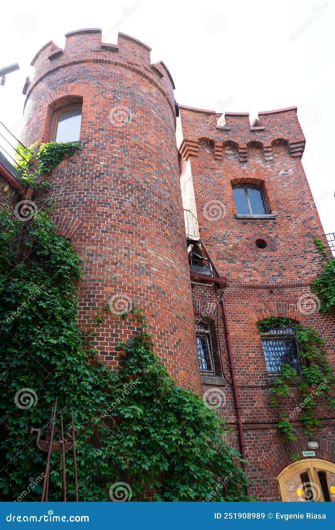 An Old Red Brick Military Fort. Old Tower of Red Brick. Old Military ...