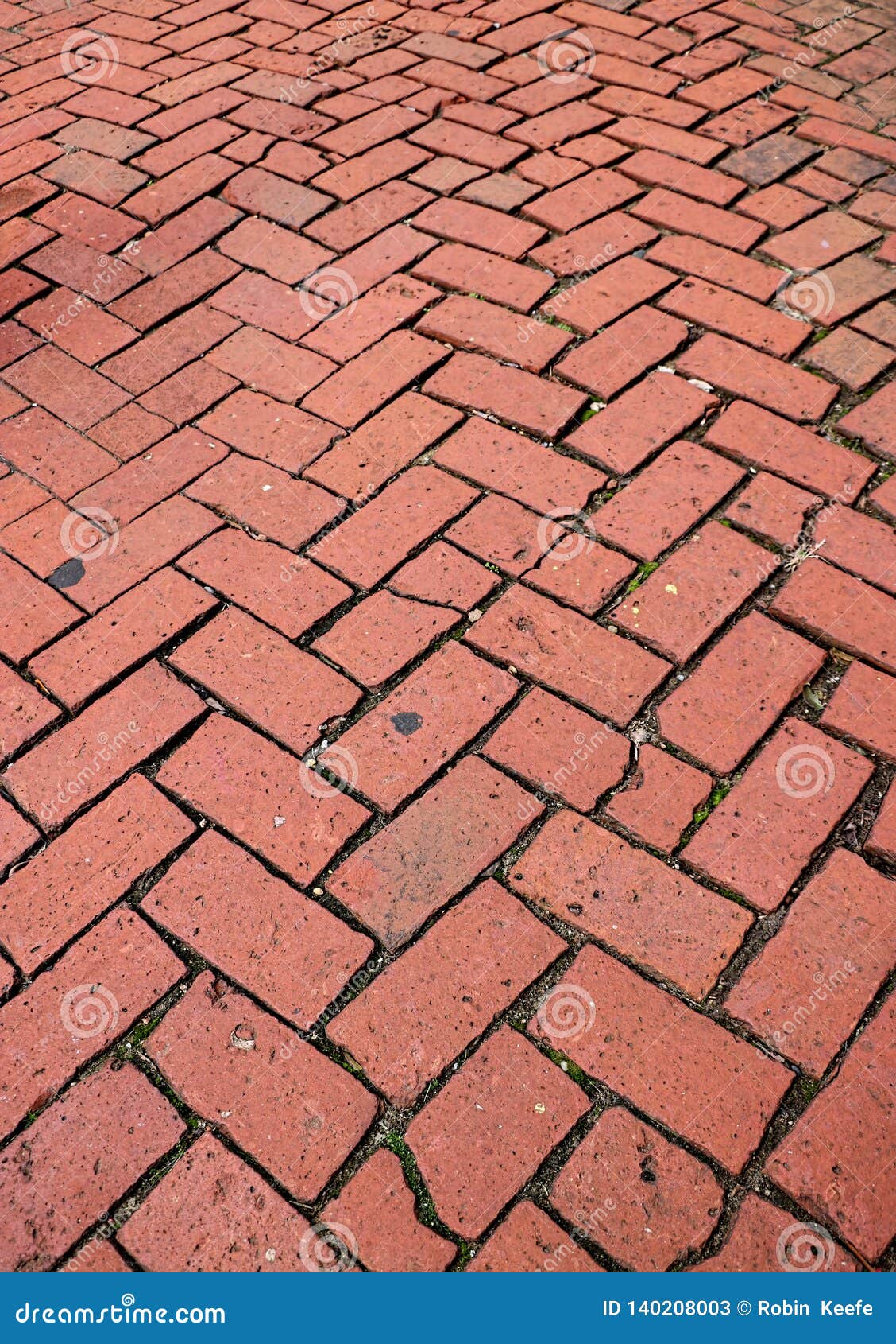 Old Red Brick Make an Angled Pathway and Fill the Screen Stock Image ...