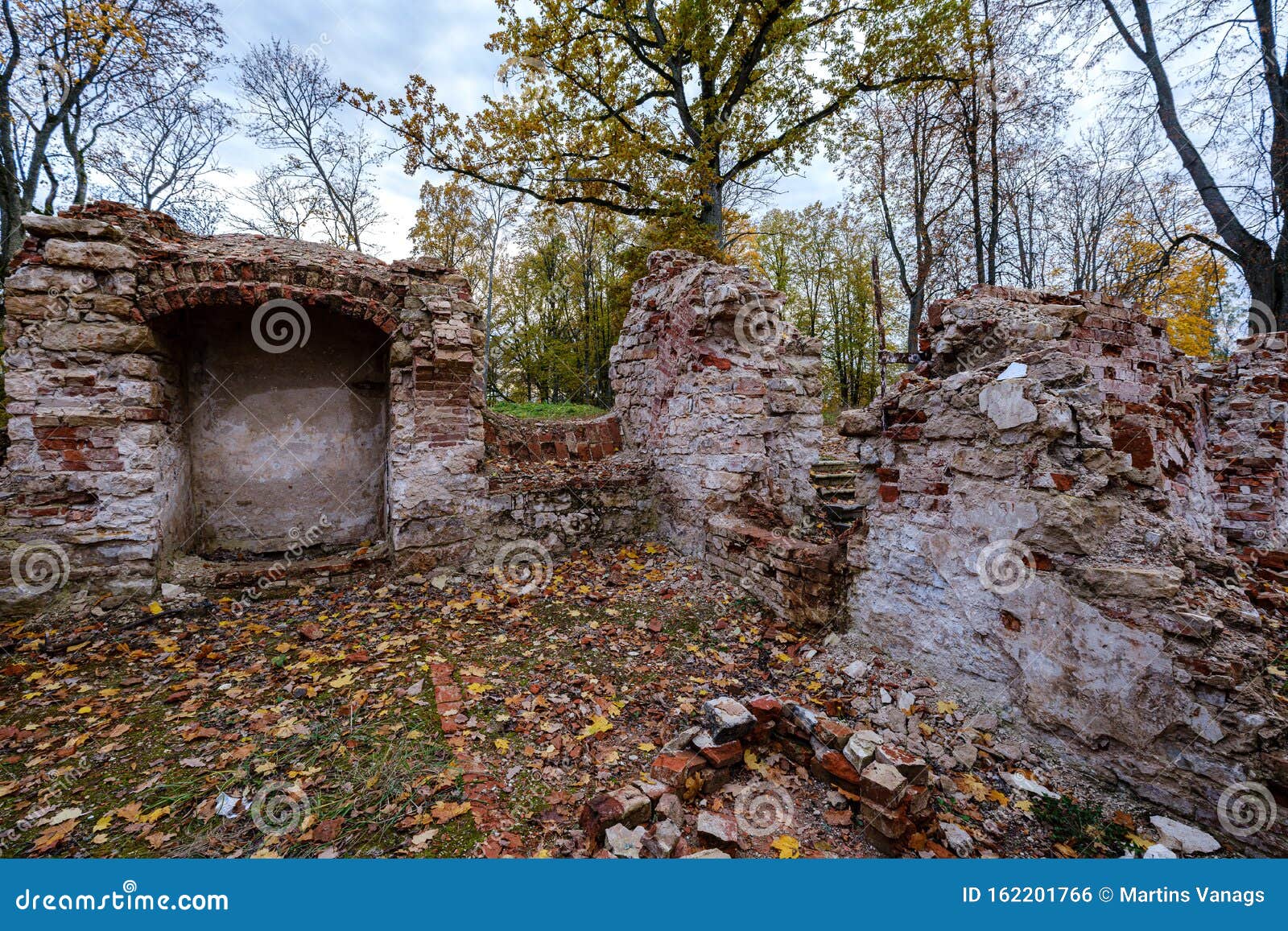 Old Red Brick Ruins of Ancient Castle Stock Photo - Image of fall, wall ...