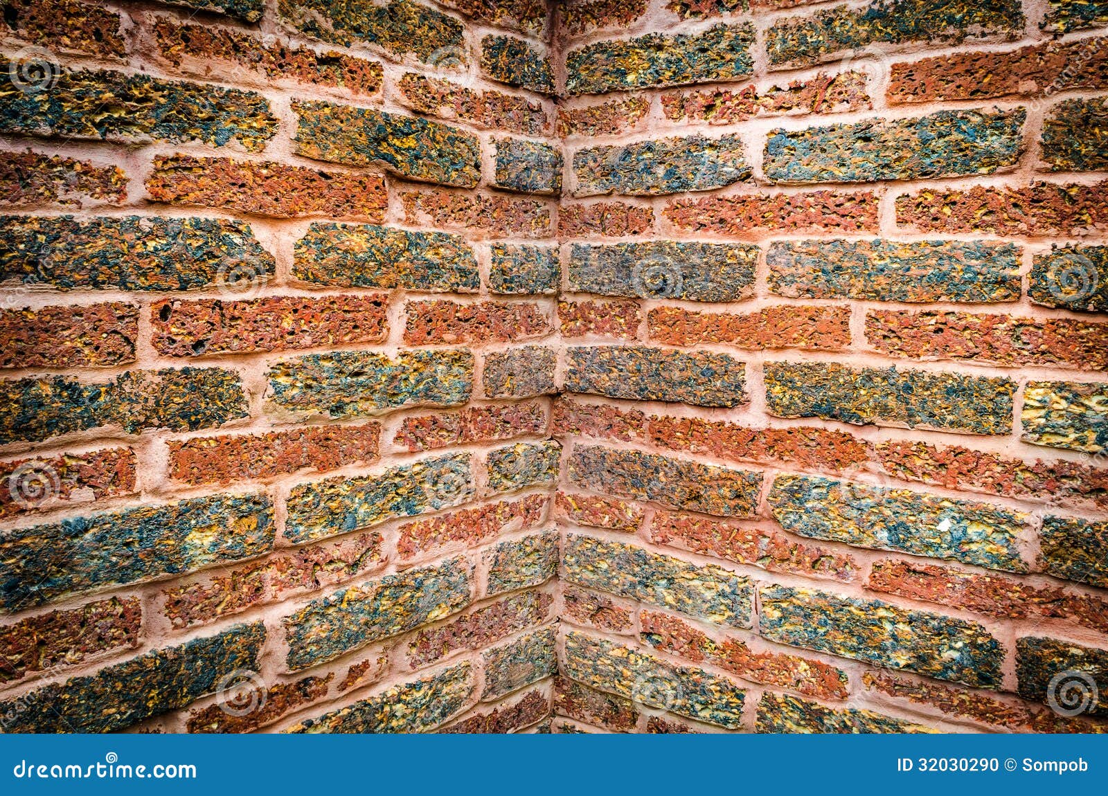 Old Red Brick Wall Corner Texture Stock Photo - Image of background ...