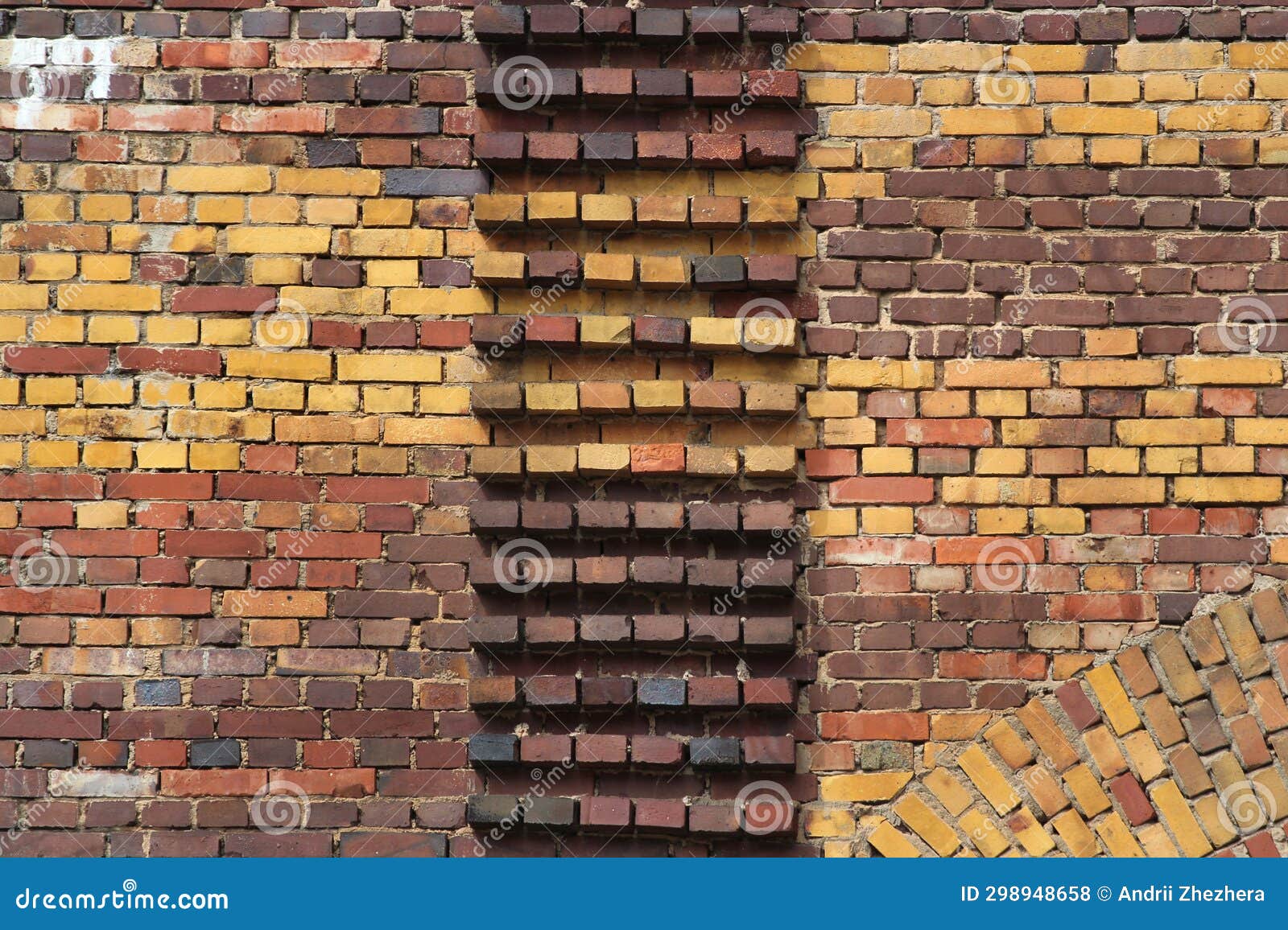 Old Red Brick Wall with Protruding Blocks As Background Stock Photo ...