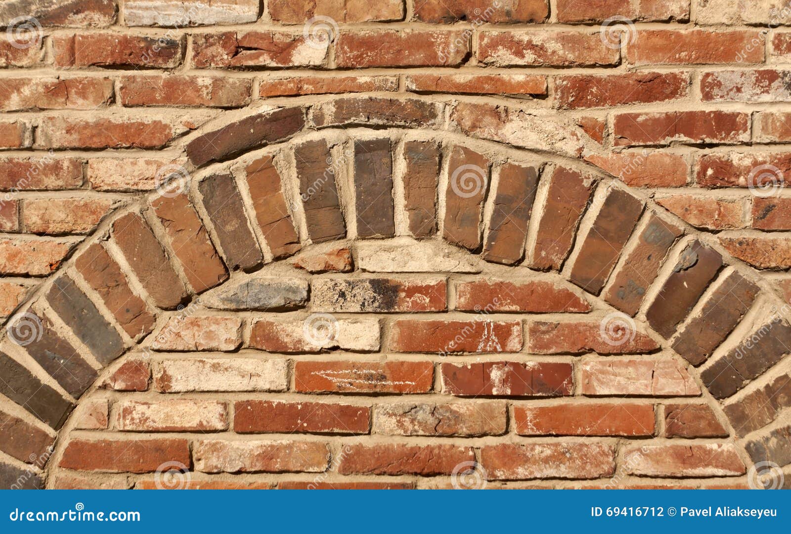 The Texture Of The Old Arch. Fragment Of The Facade Of An Old Building ...