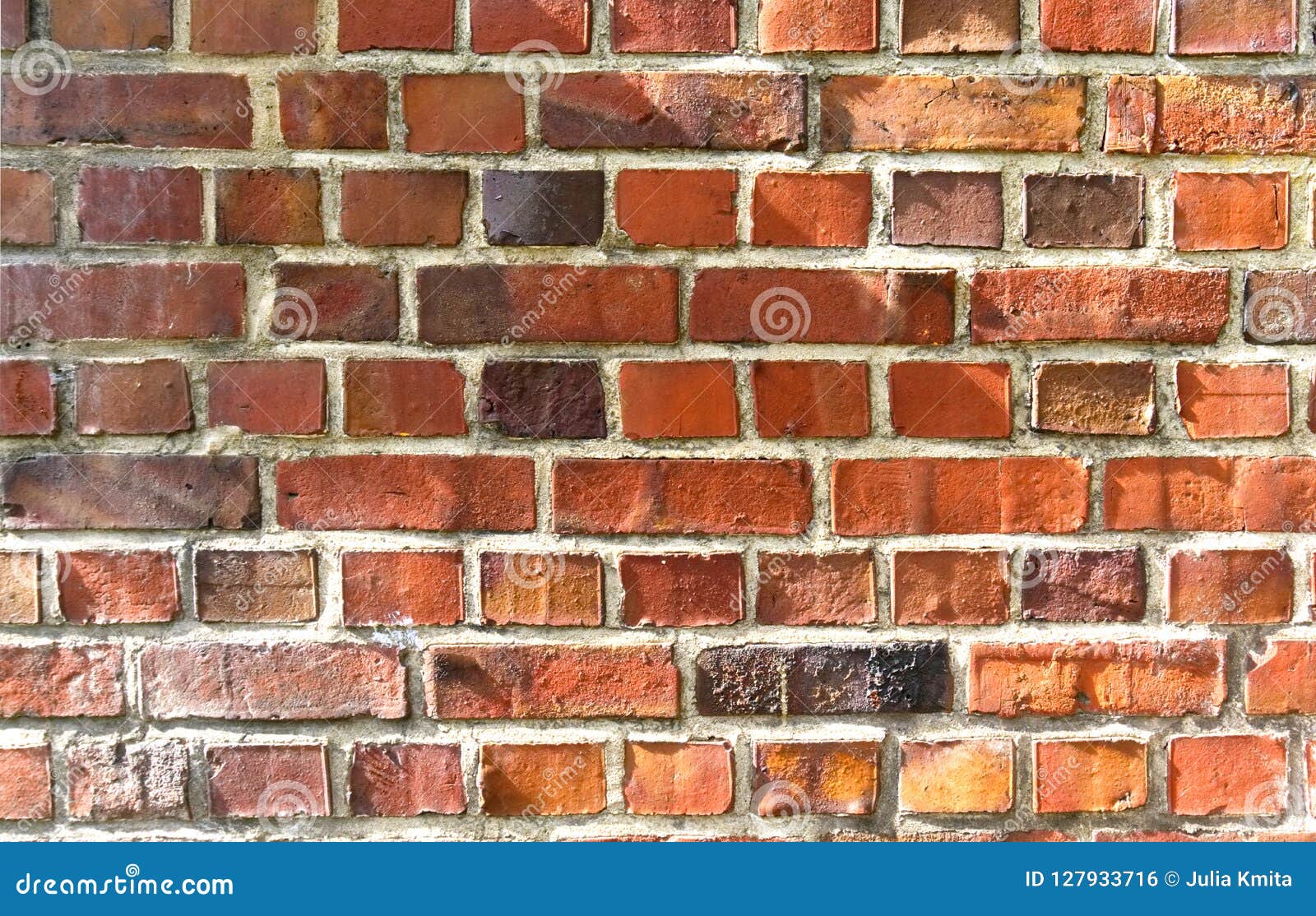 Old Red Brick Wall Texture with Sunlight Stock Photo - Image of surface ...