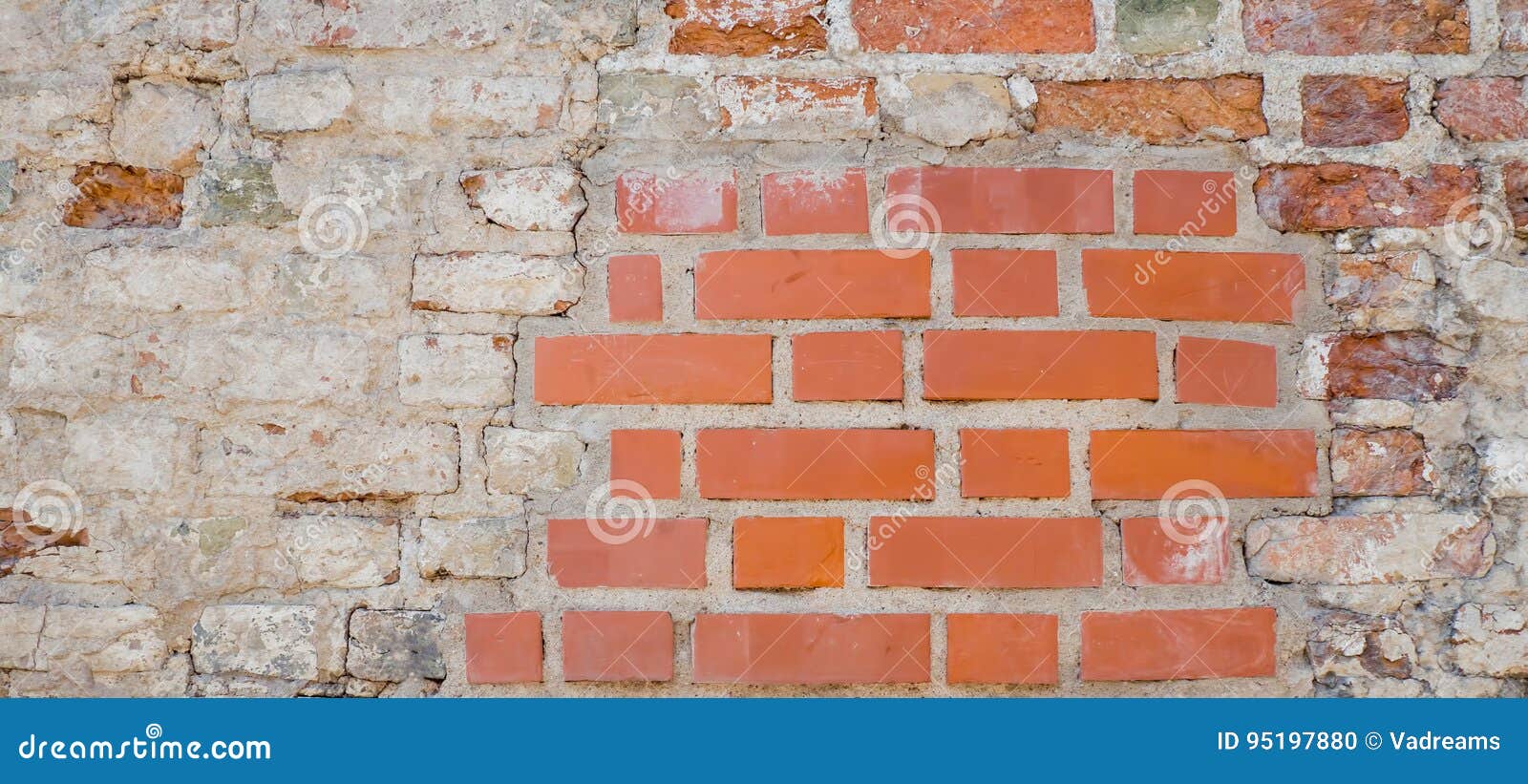 Old Red Brick Wall with White Plaster Texture Background Stock Photo ...