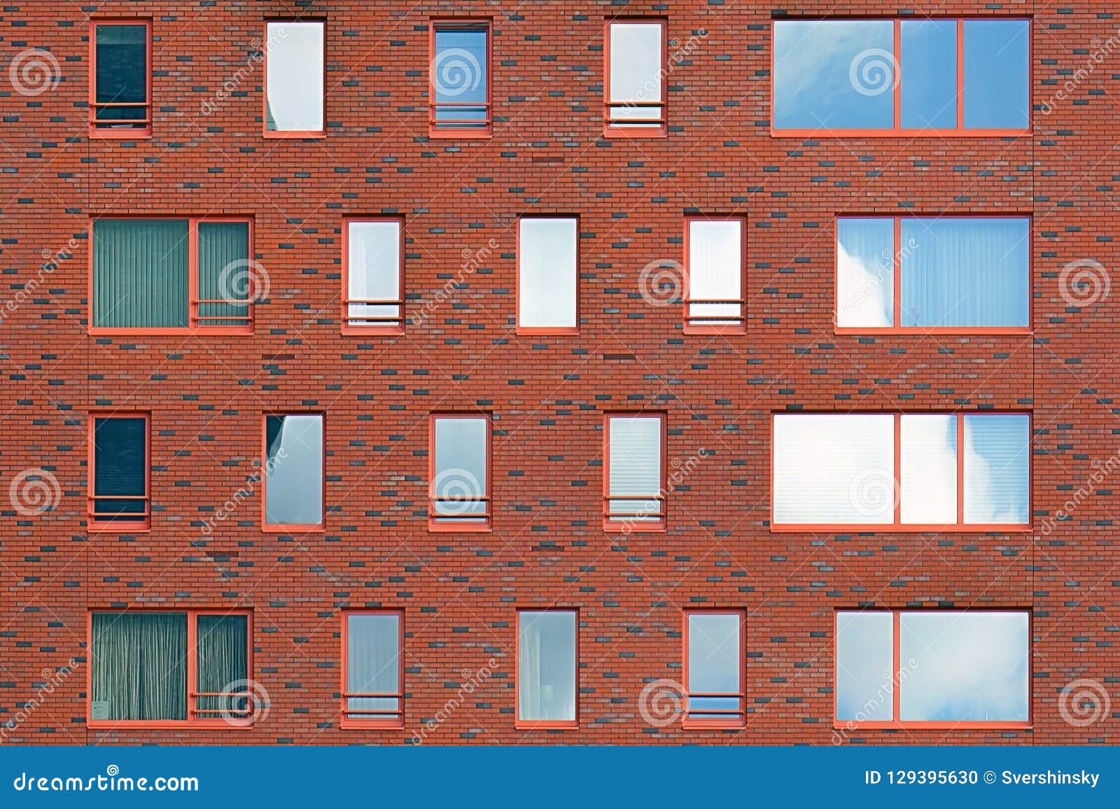 Windows of a Brick Building Texture. Abstraction. Stock Photo - Image ...