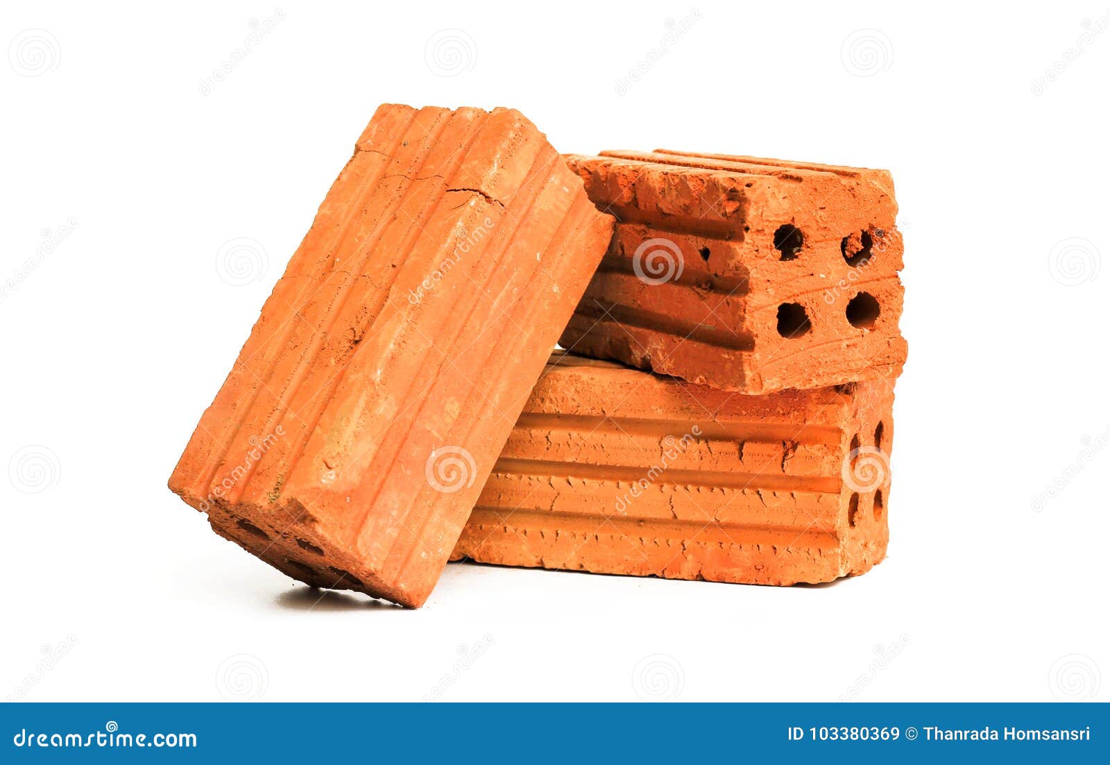 Old Red Brick on White Background Stock Image - Image of baked, hard ...